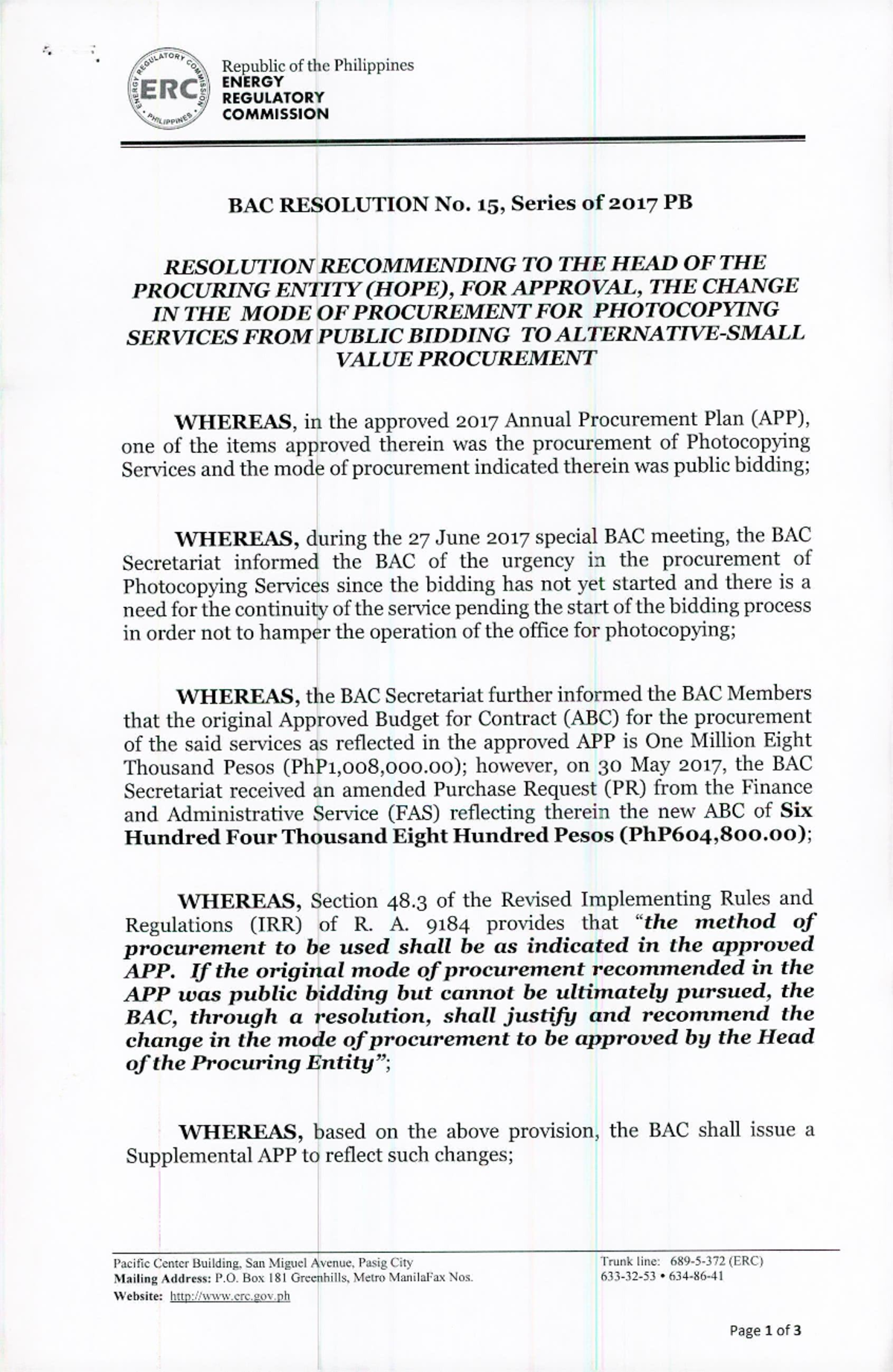 BAC+ Resolution+NO -g dsKomunikasyon Sa Akademikong - Studocu