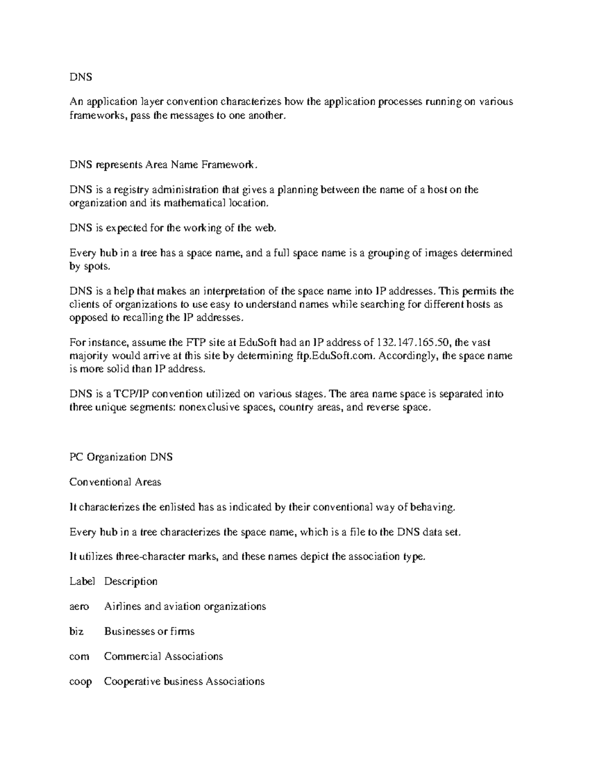 DNS Protocol - DNS An application layer convention characterizes how ...