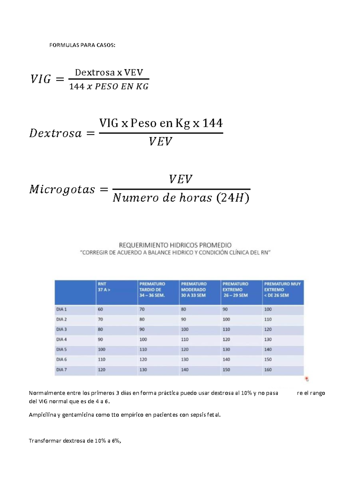 Formulas PARA Casos - clases de doctor concha - FORMULAS PARA CASOS ...