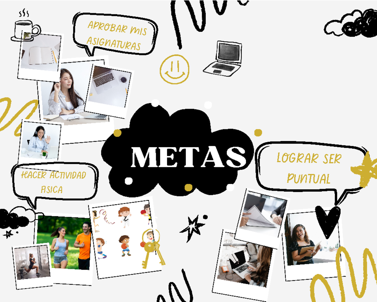 Collage de Fotos Mapa de Sueños Doodle Negro y Amarillo - Tutoría VII ...