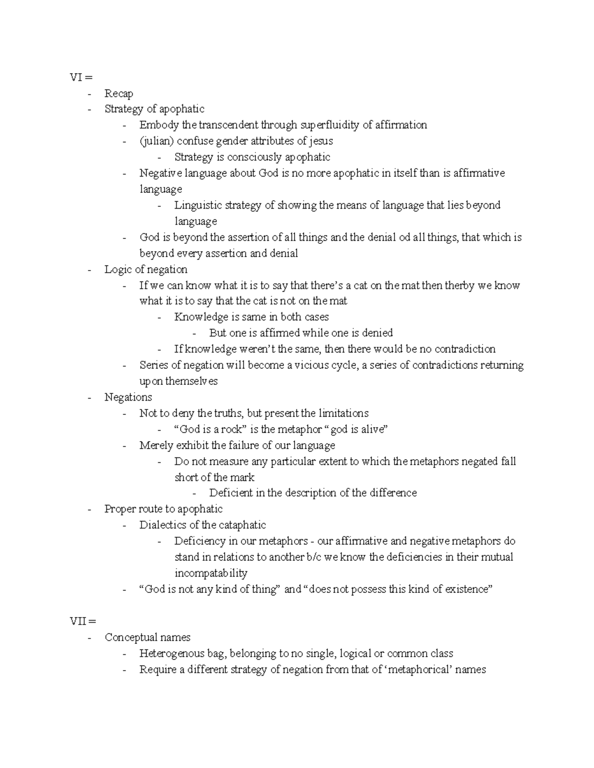 Denys 33-49 - VI = Recap Strategy of apophatic Embody the transcendent ...