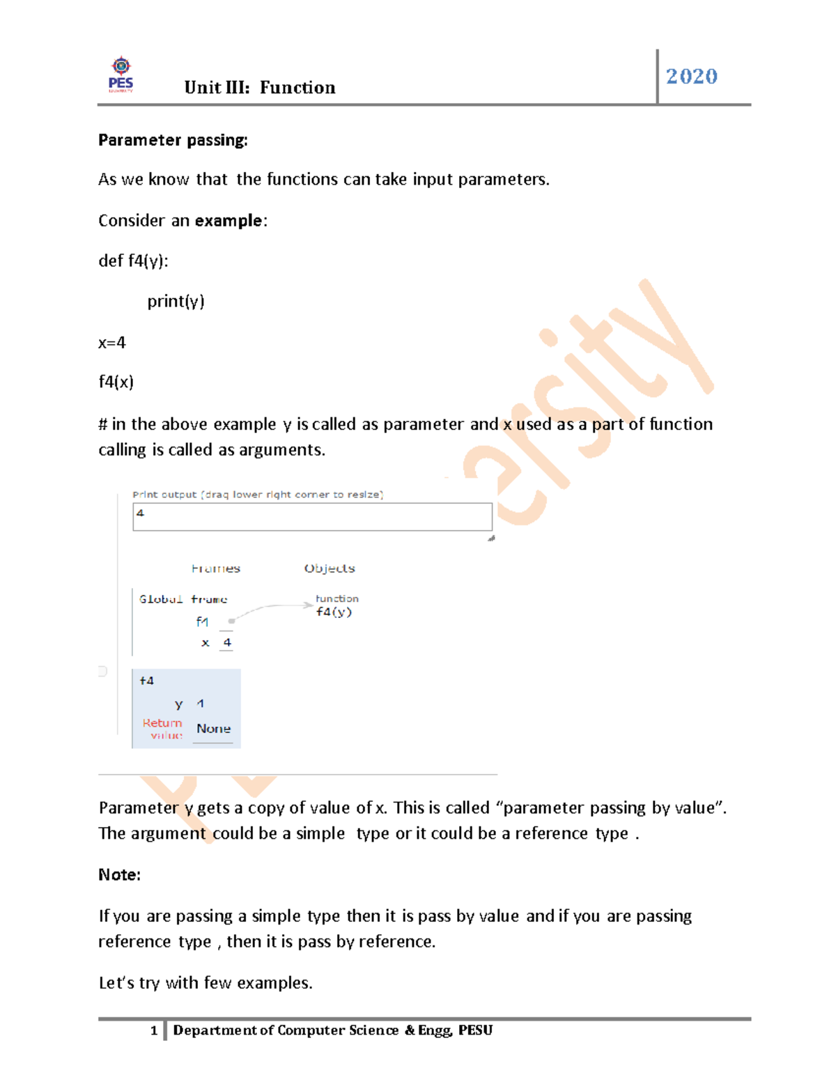 Parameter Passing 20210125091627 Parameter Passing As We Know That The Functions Can Take