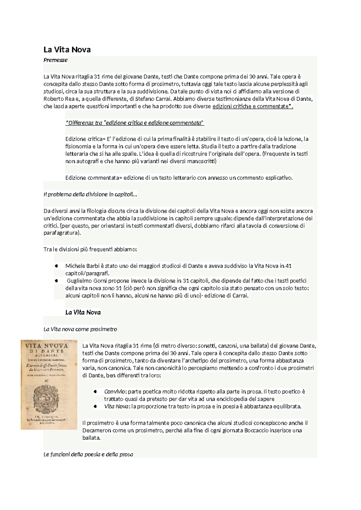 La Vita Nova-lezioni - La Vita Nova Premesse La Vita Nova ritaglia 31 ...