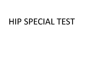 Physical therapy interventions: Hip Special Test - HIP SPECIAL TEST ...