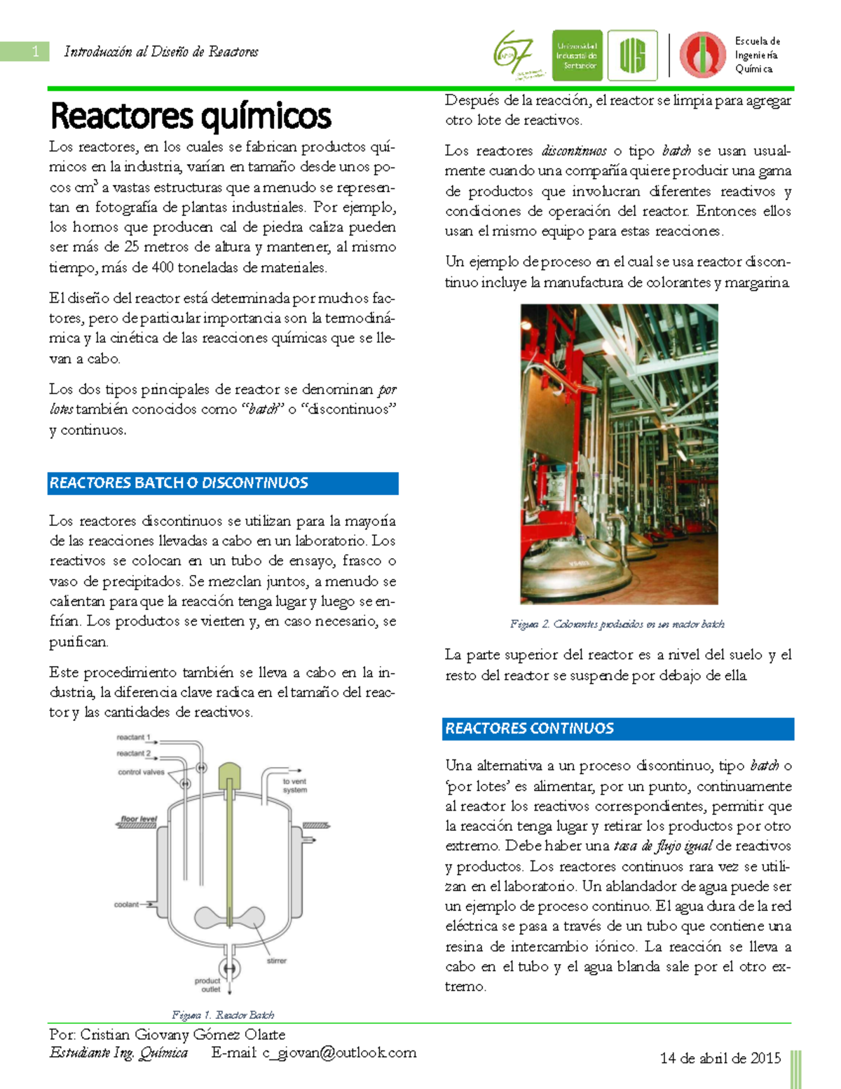 Tipos de Reactores con sus caracteristic - Por: Cristian Giovany Gómez ...