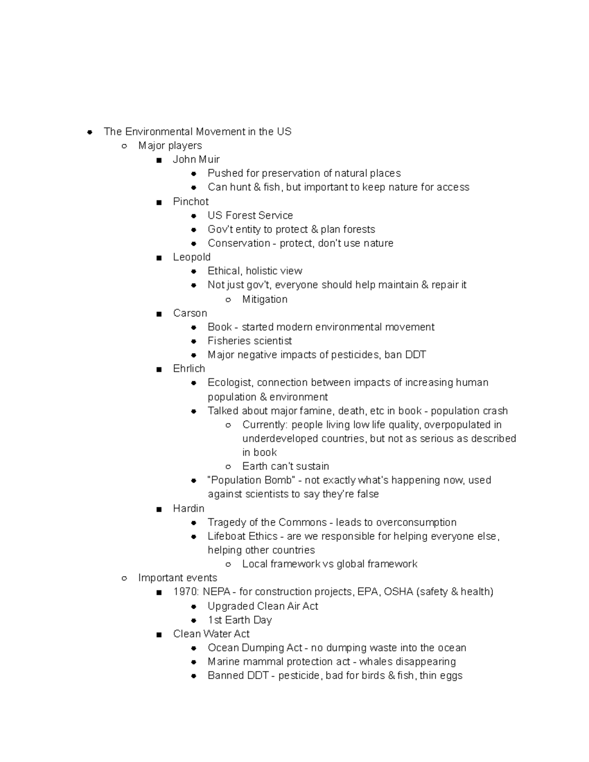 1 27 class - Environmental issues lecture notes - The Environmental ...
