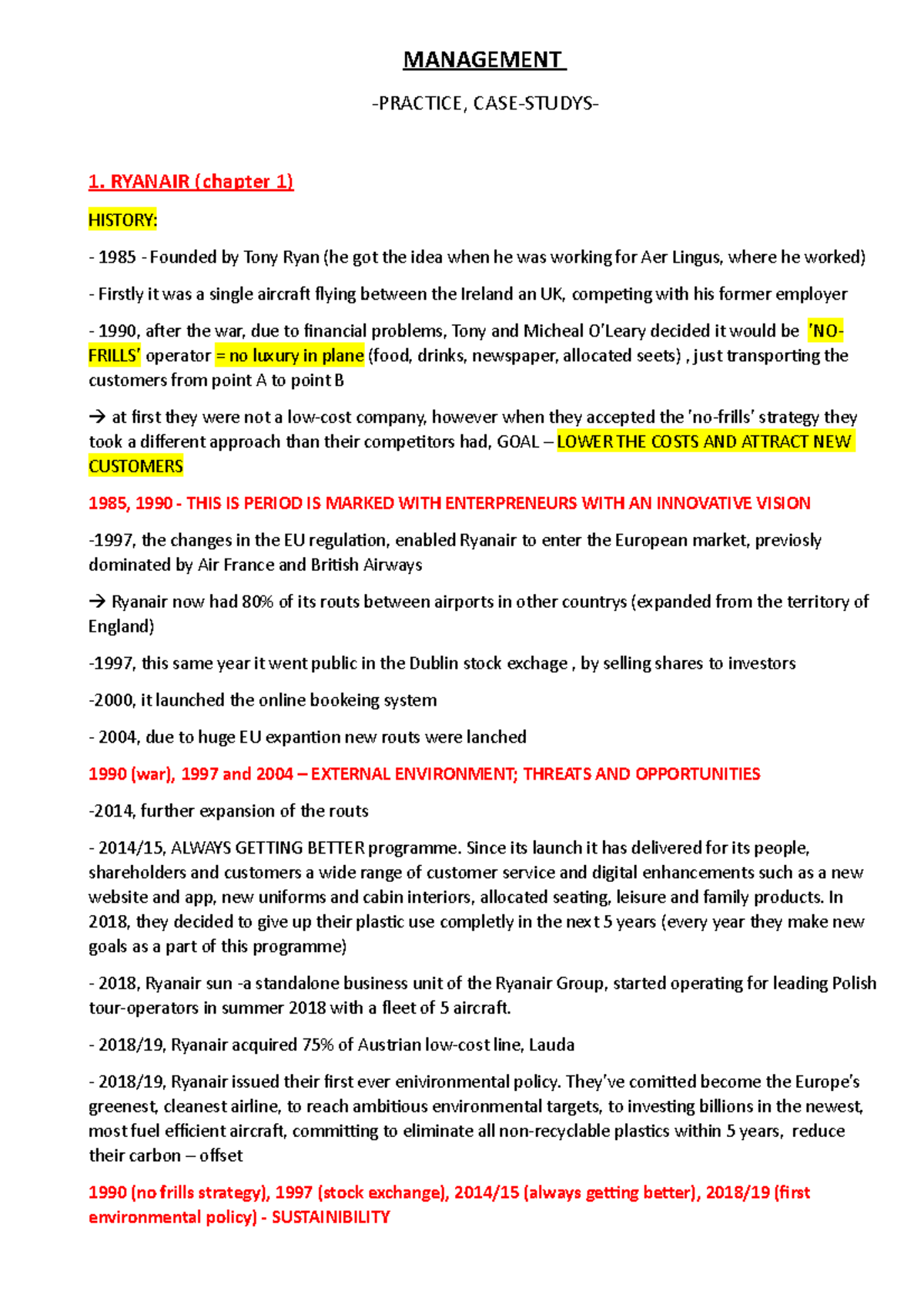 case studies for principles of management - MANAGEMENT -PRACTICE, CASE ...