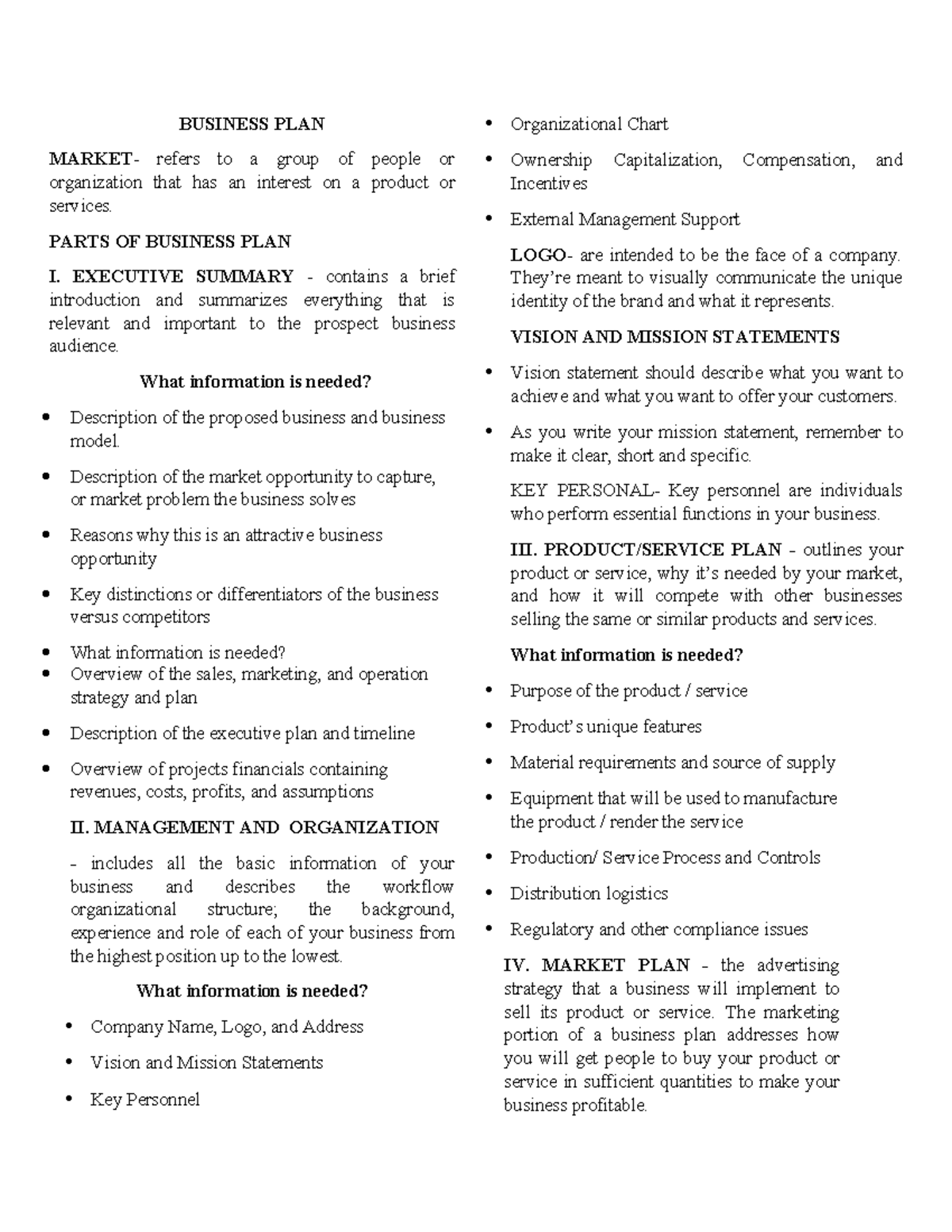 Entrep 3rd Quarter-1 - Notes - BUSINESS PLAN MARKET- refers to a group ...