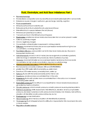 Fluid,electrolyte,and acid base part 2 - Fluid, Electrolyte, and Acid ...