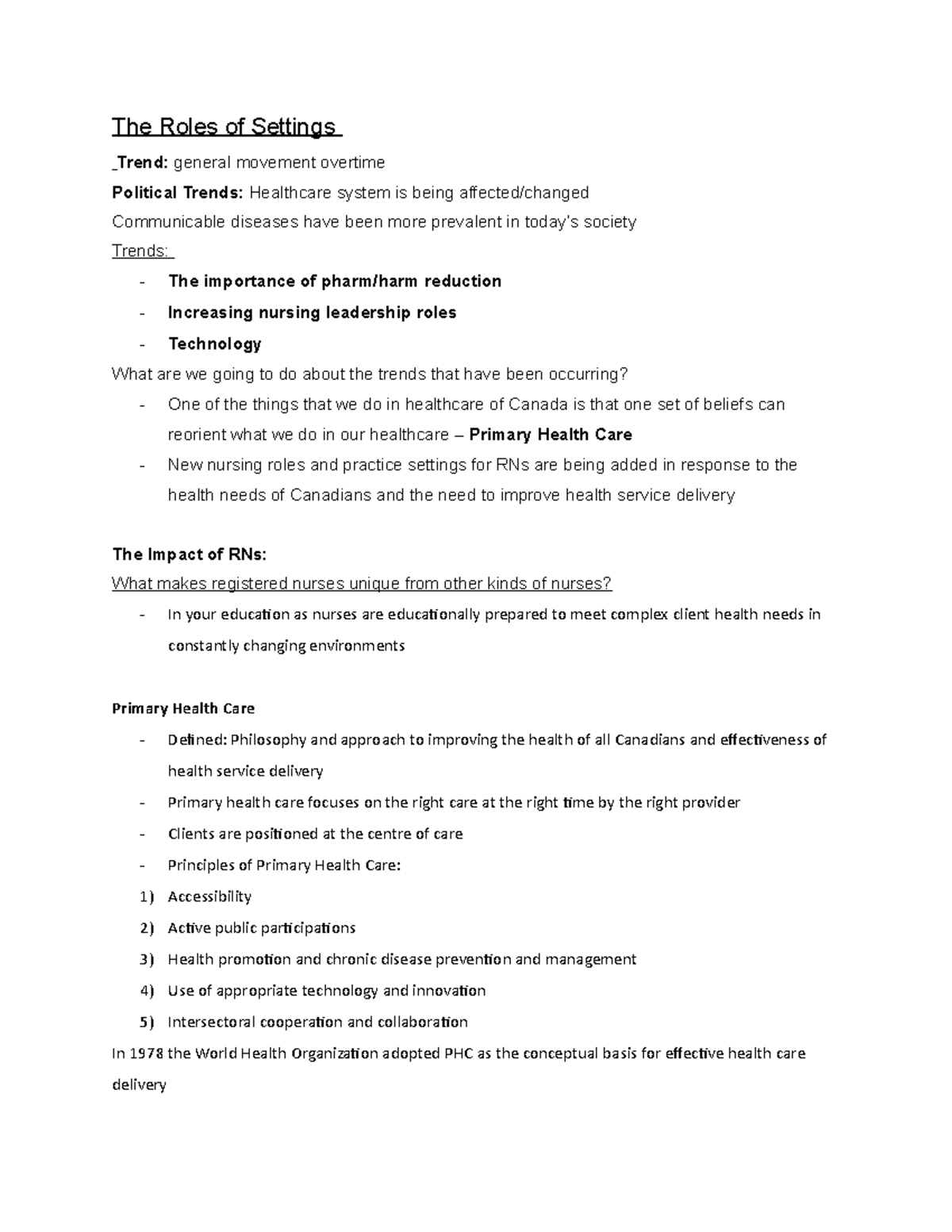 Copy of Review The Roles of Setting - The Roles of Settings Trend ...