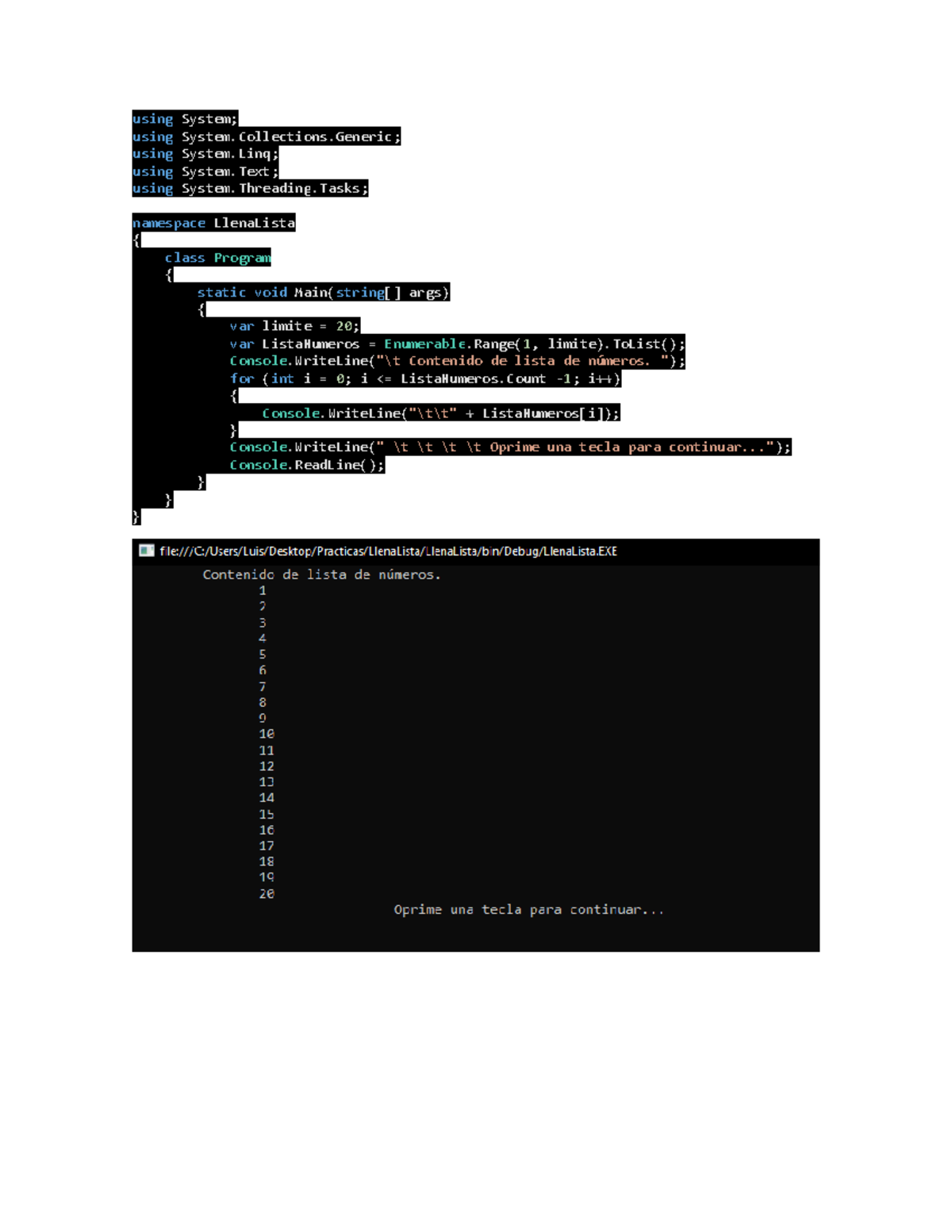Practica 4 Luis de Jesús Morales Sánchez C# - using System.Collections; using System; using ...