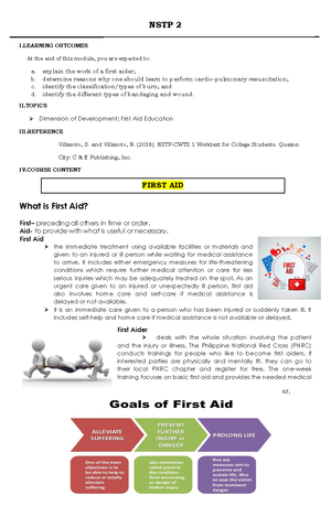 II. Lesson 1 Values Development NSTP - VALUES DEVELOPMENT Values are ...