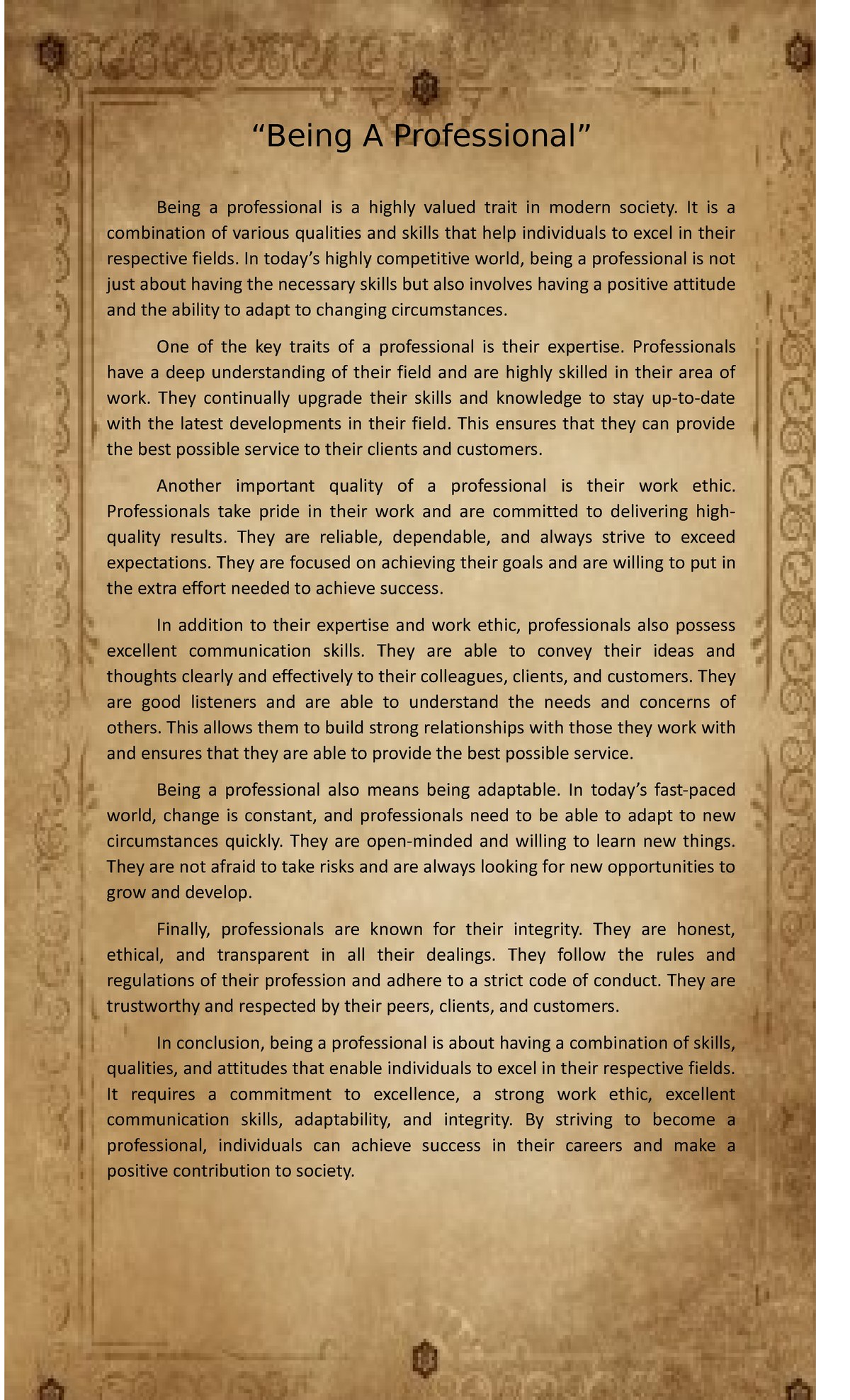 Being a professional - Nansnsj - “Being A Professional” Being a ...