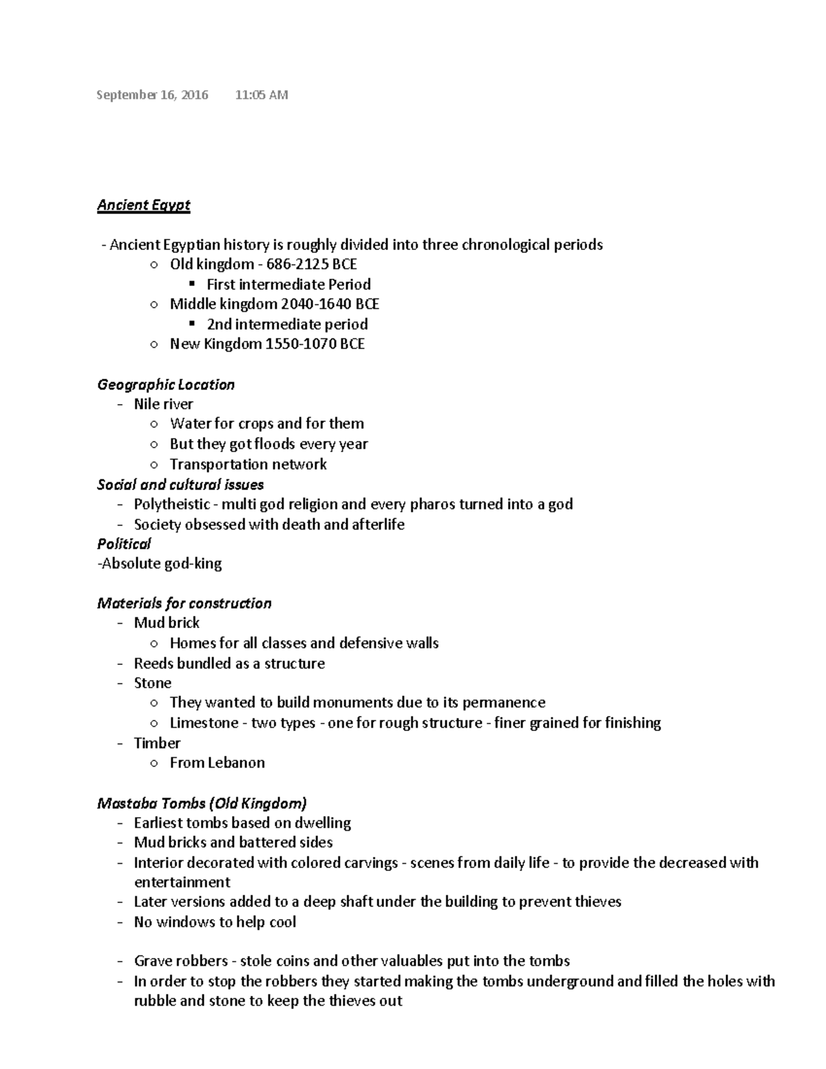 Historyancientegypt - week 2.5 notes - Ancient Egypt - Ancient Egyptian ...