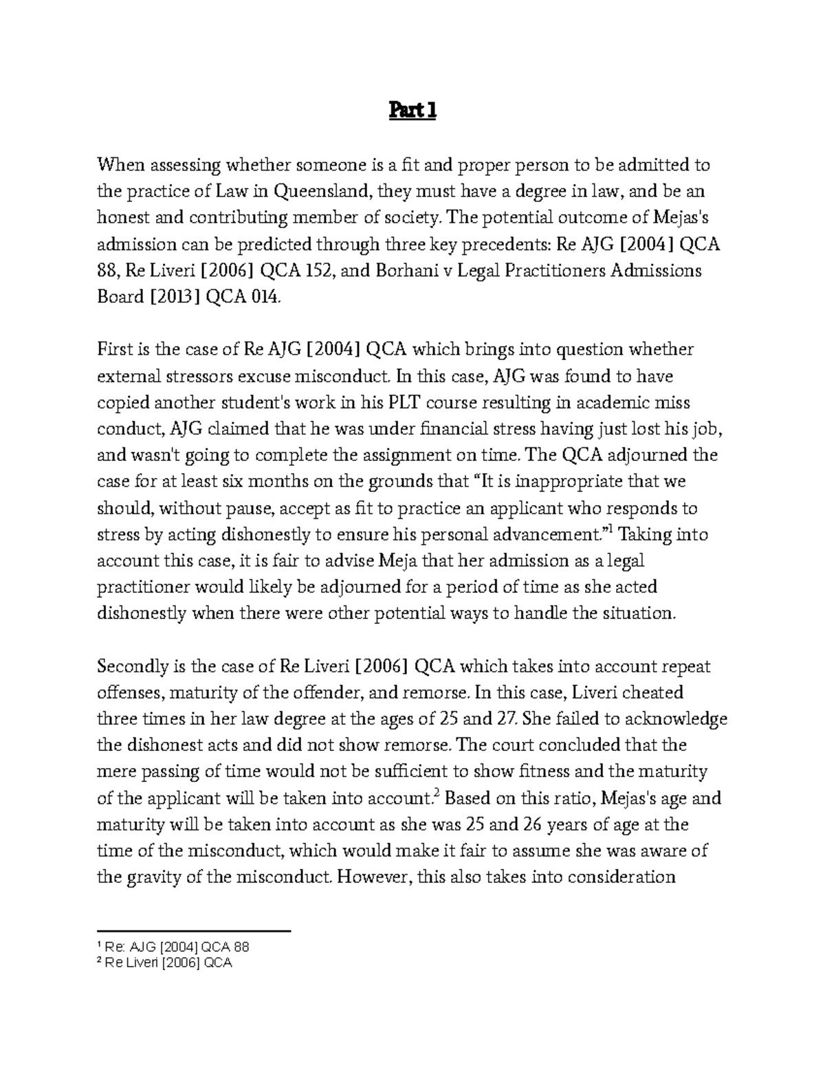 Assessment #2 Foundations of Law - Part 1 When assessing whether ...