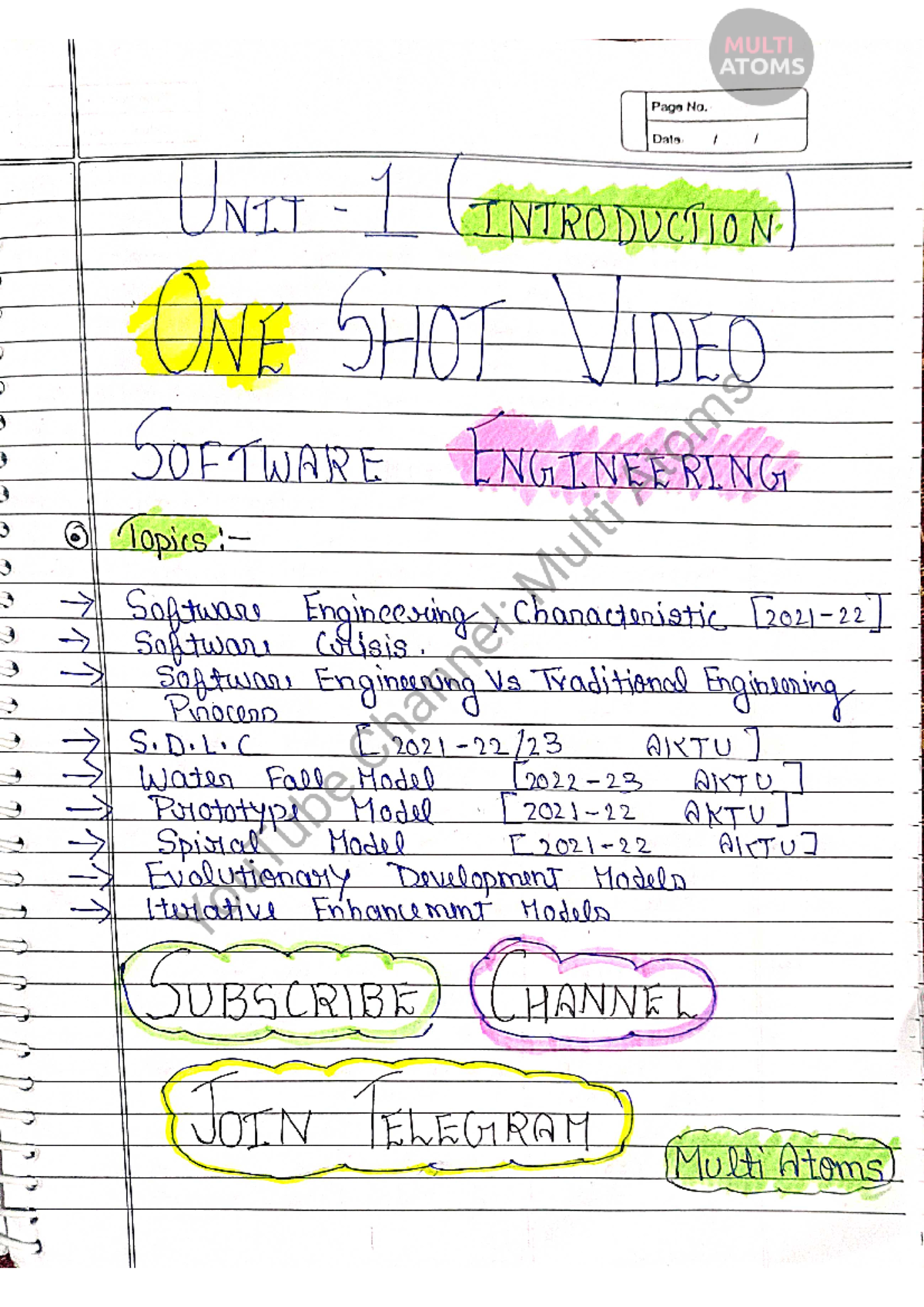 SE-Unit1-by Multi Atoms - B.tech - Studocu
