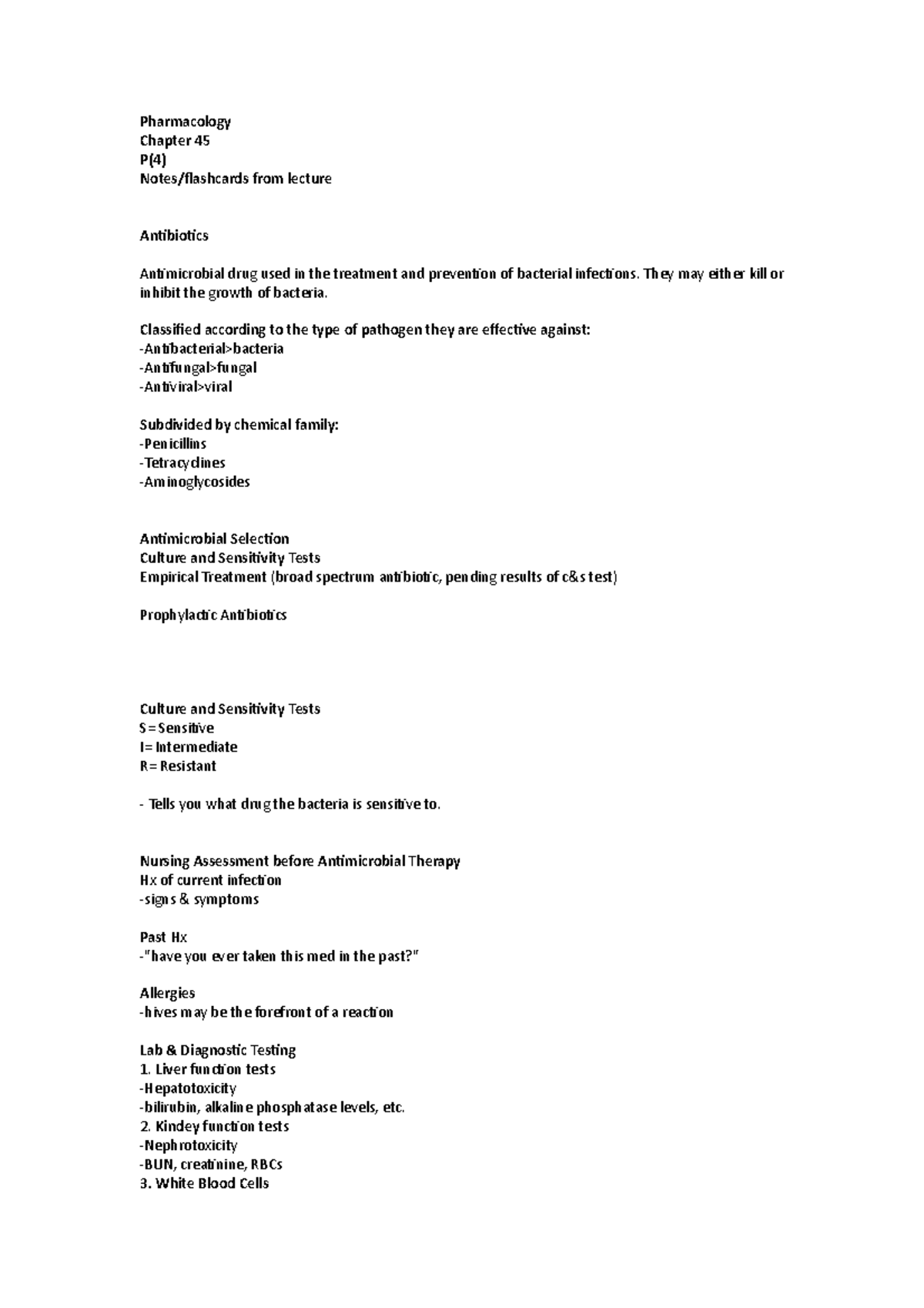 Pharmacology chapter 45 (p4) - Pharmacology Chapter 45 P(4) Notes ...