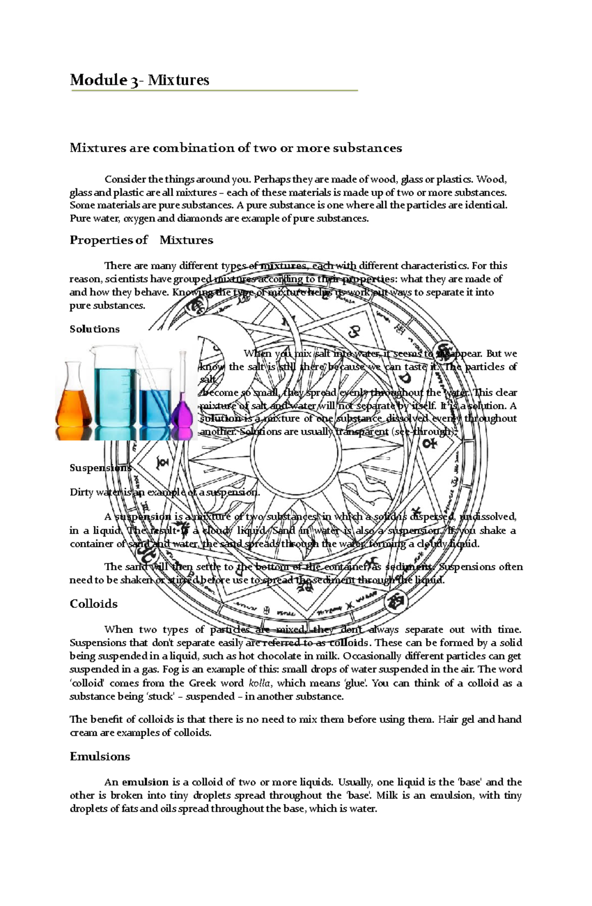 Science 7-Module 3 - self - Module 3- Mixtures Mixtures are combination ...