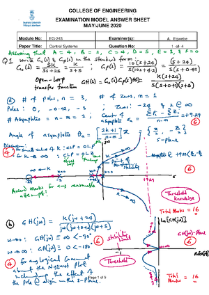 Exam Paper 2021 Model Ans - COLLEGE OF ENGINEERING EXAMINATION MODEL ...