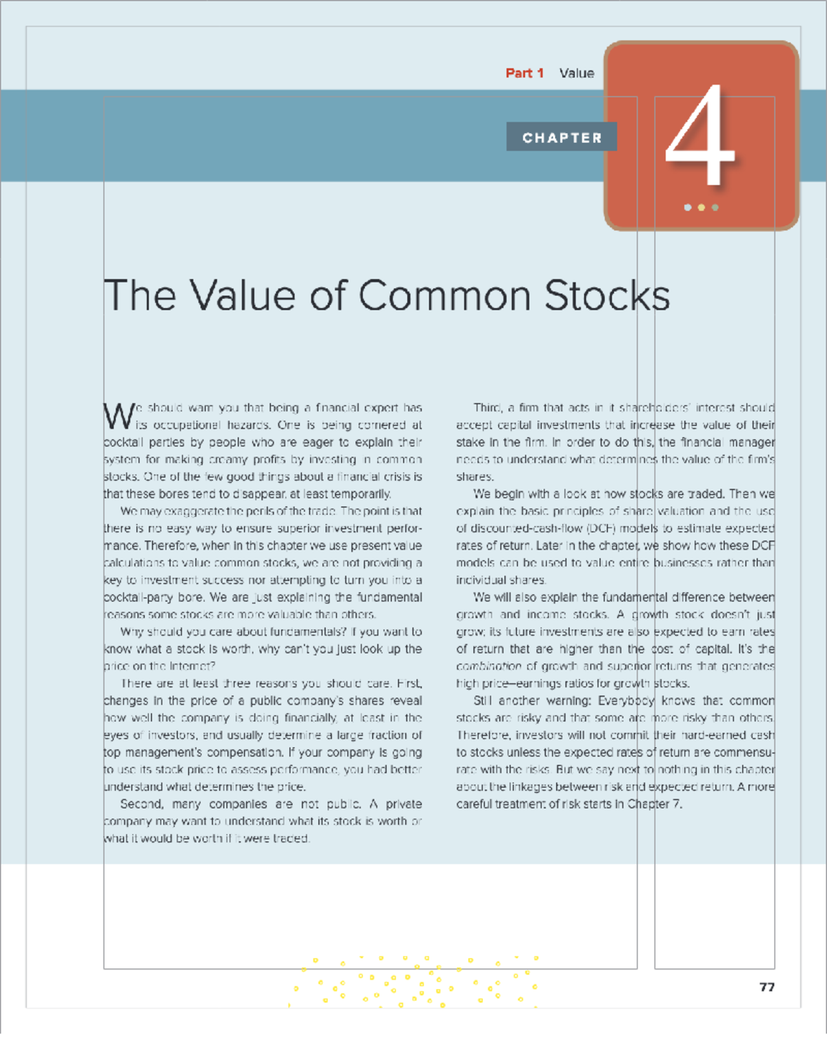BMAE ch.4, up to 4-4 - book reading! - FINANCE 351 - Studocu