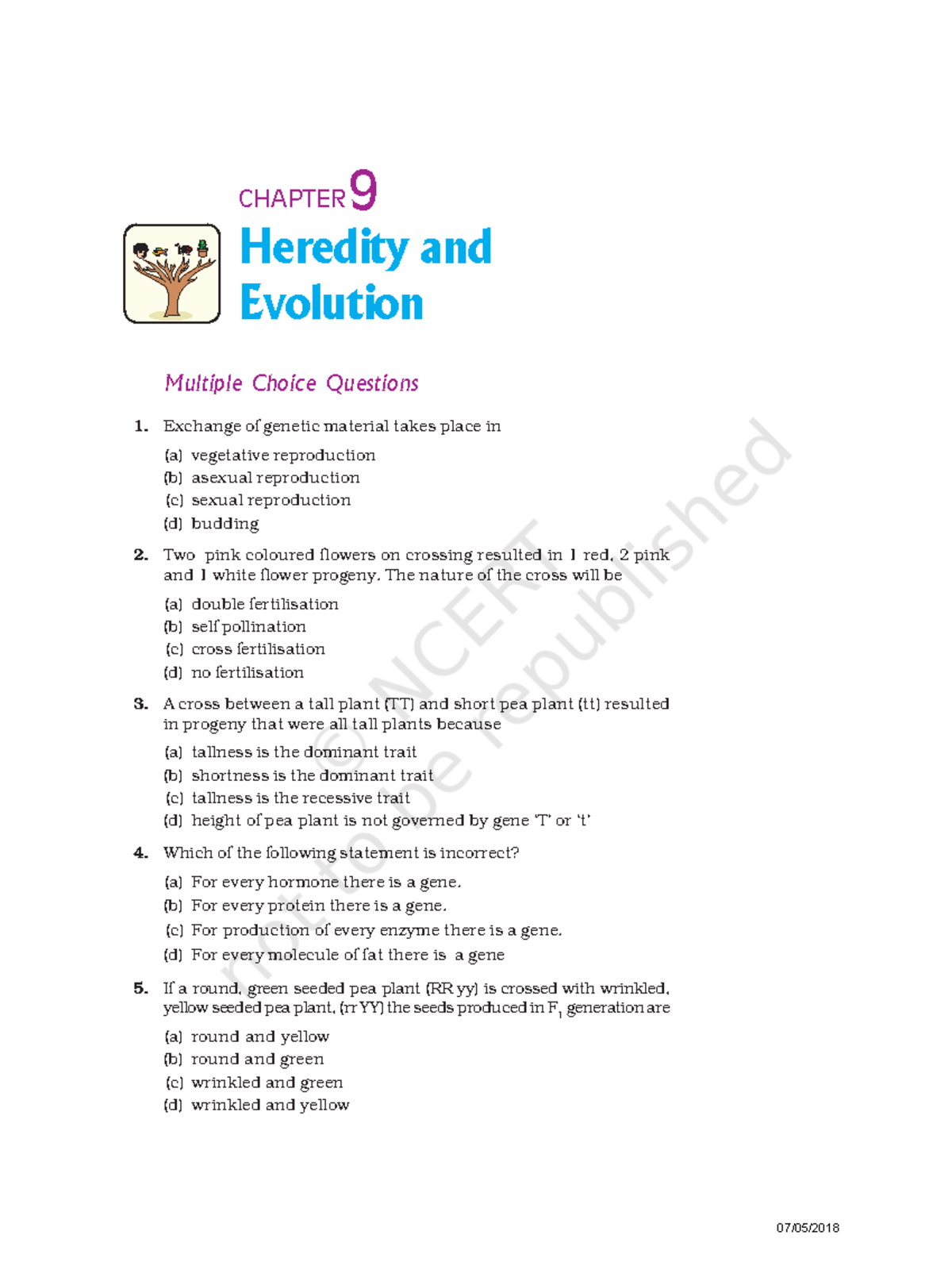 Heredity - Exemplar - f wiufwrufheryuheru - Multiple Choice Questions ...
