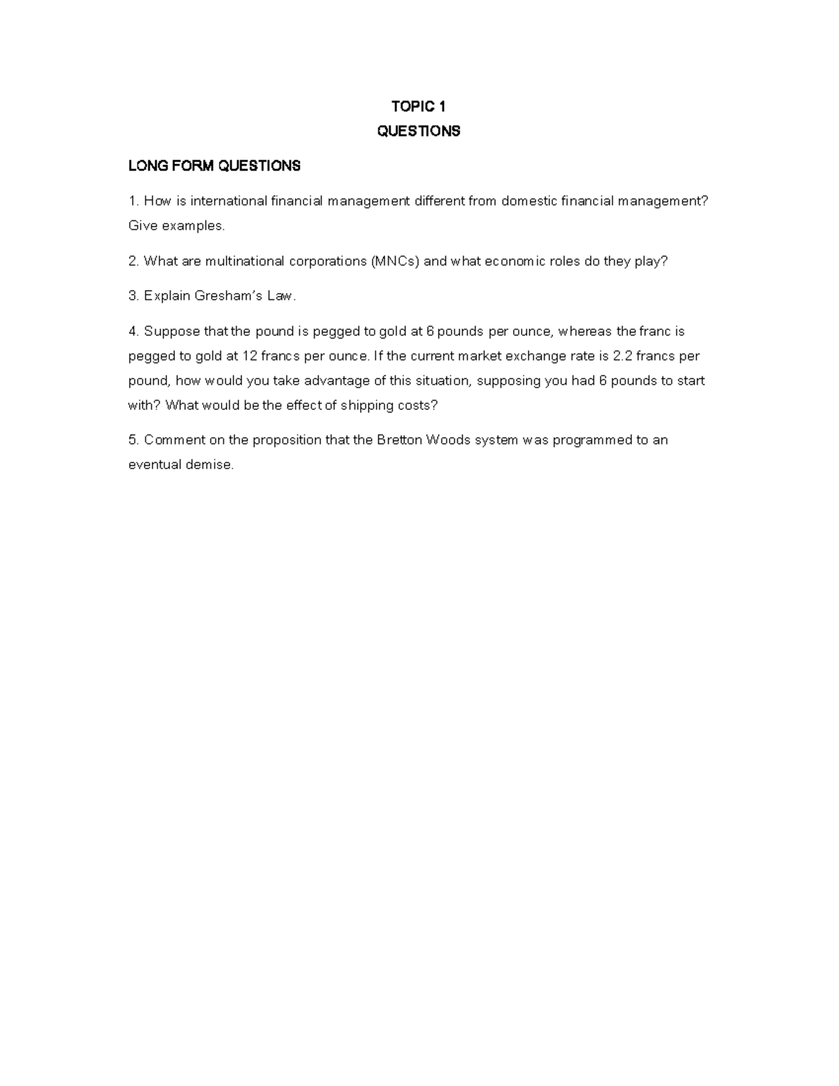 Topic 1 Questions - pretty good - TOPIC 1 QUESTIONS LONG FORM QUESTIONS ...