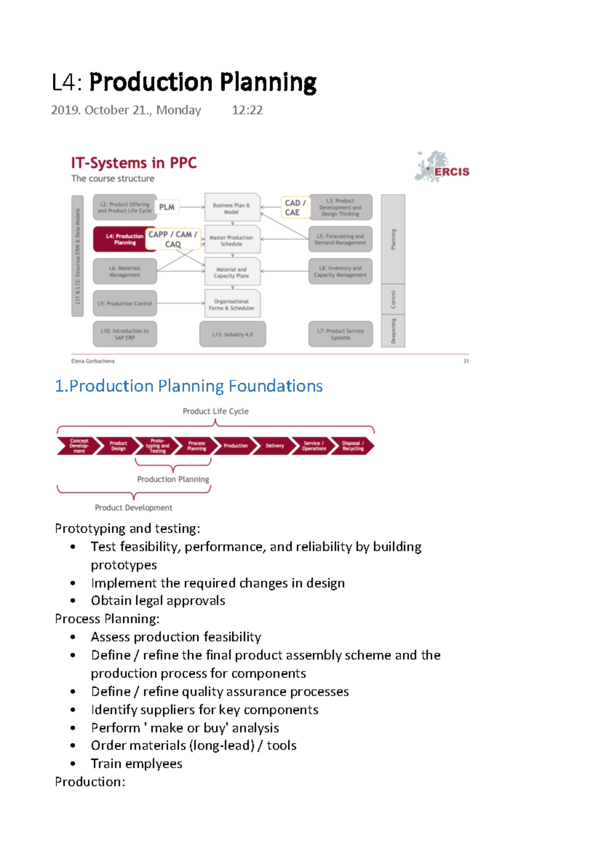 L4 Production Planning - 1 Planning Foundations Prototyping and testing ...