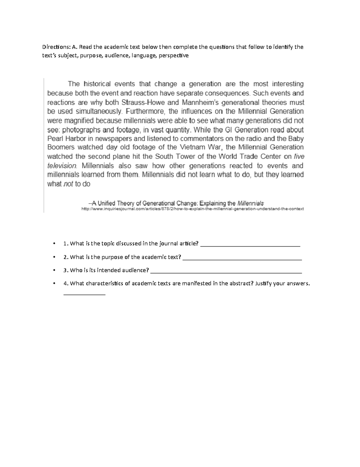 For EAPP activities - yeh - Directions: A. Read the academic text below then complete the ...