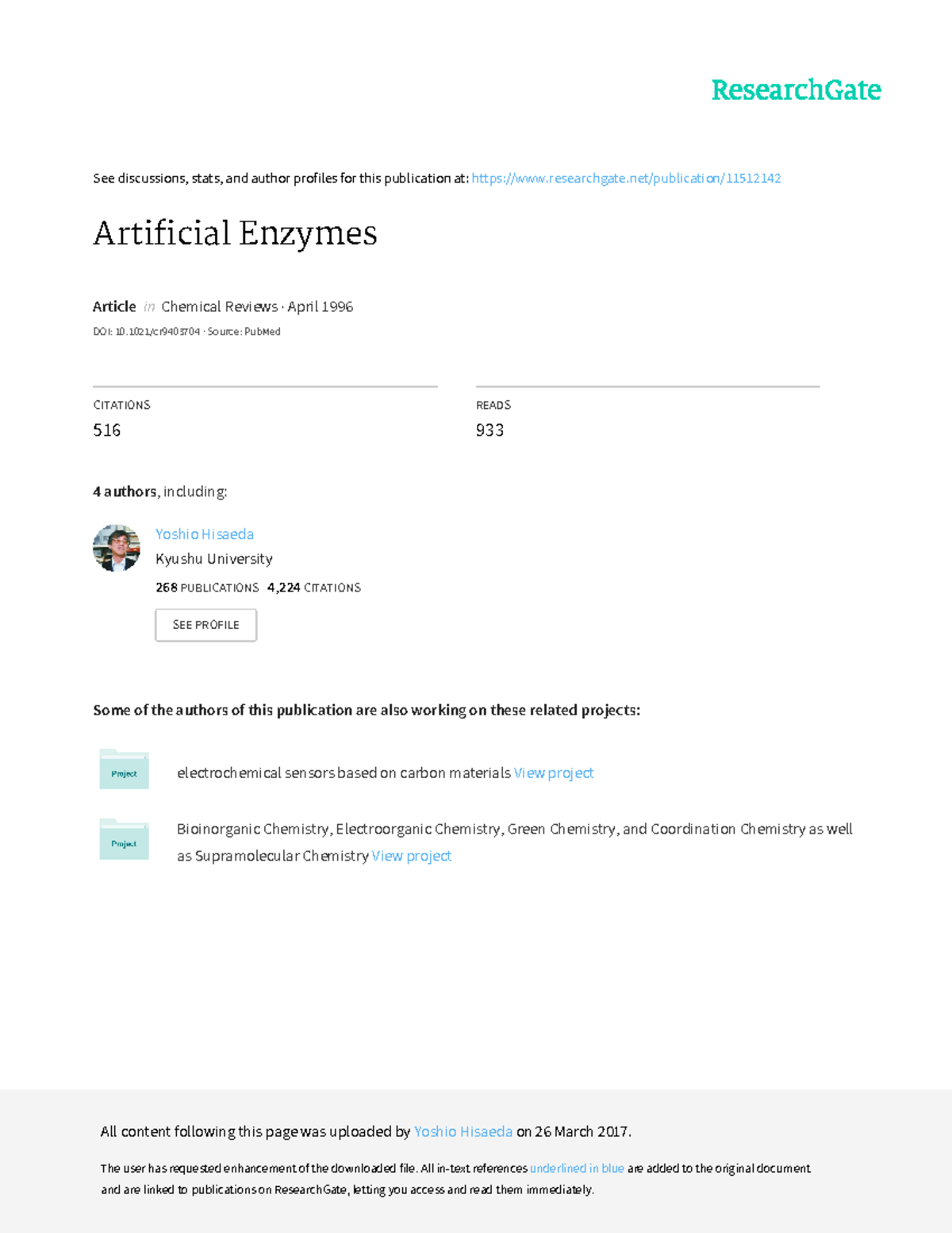 Artificial Enzymes - Lecture notes 3 - See discussions, stats, and ...
