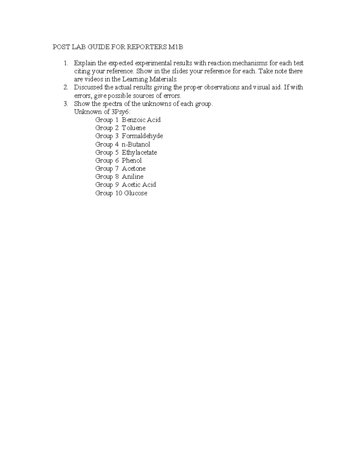 POST LAB Guide FOR Reporters M1B - POST LAB GUIDE FOR REPORTERS M1B ...