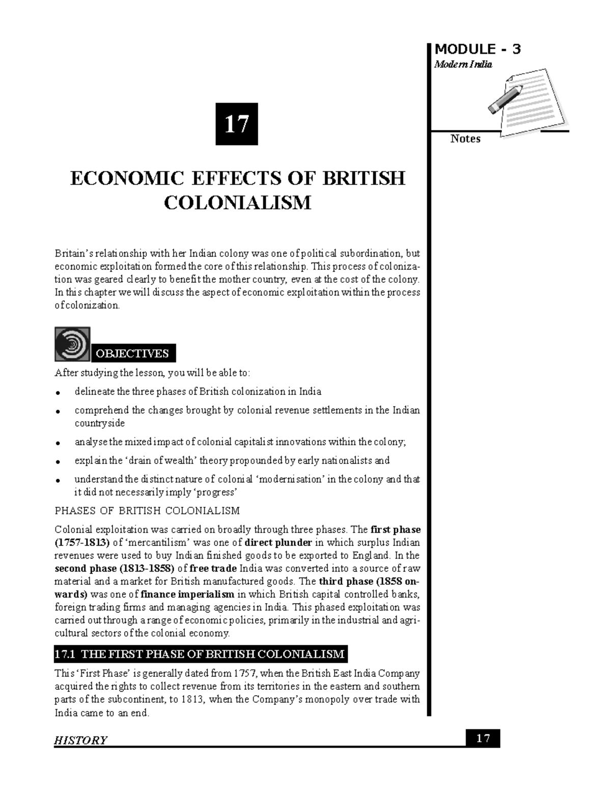 Final History Book 2 L 17 HISTORY 17 Modern India ECONOMIC EFFECTS OF final-history-book-2-l-17-history-17-modern-india-economic-effects-of