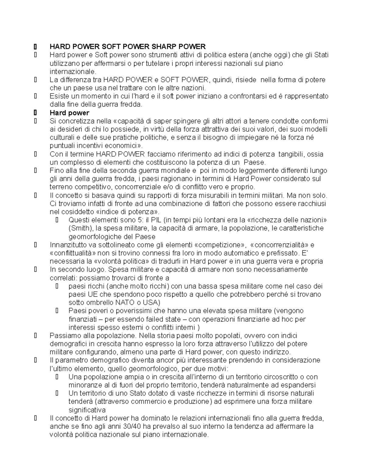 HARD Power SOFT Power Sharp Power - HARD POWER SOFT POWER SHARP POWER Hard power e Soft power ...