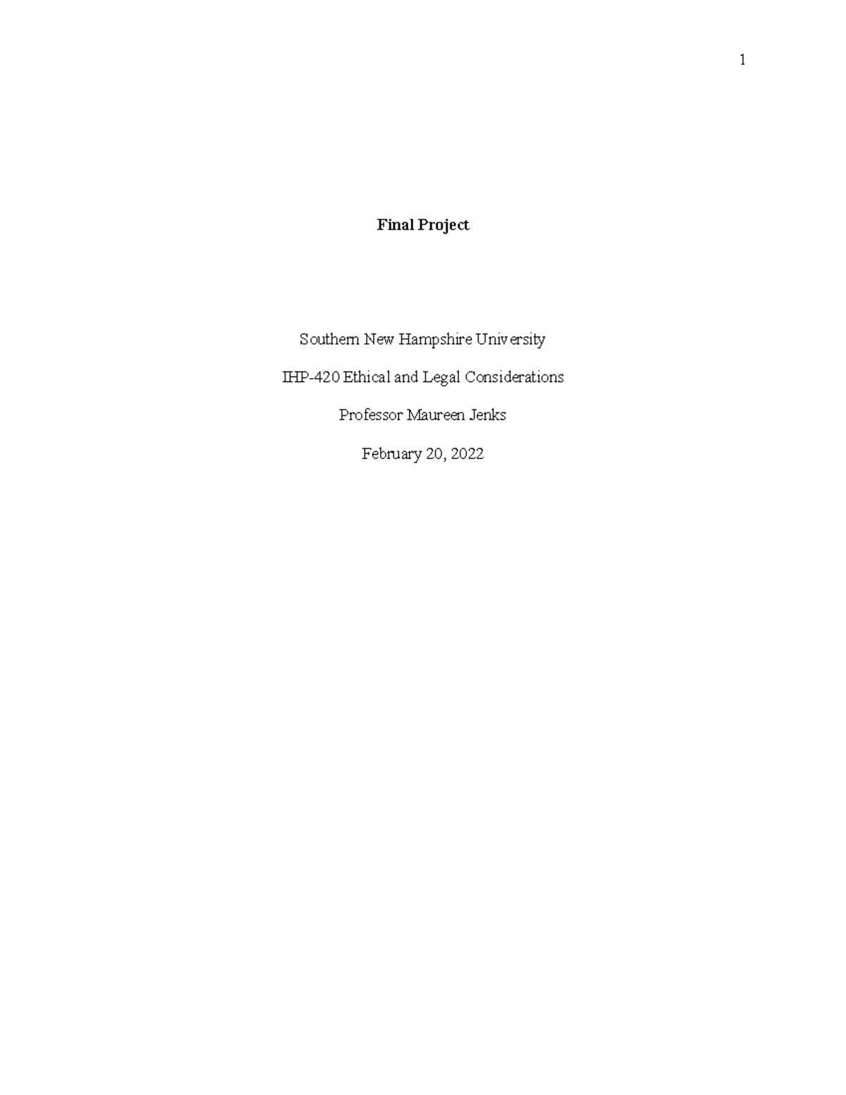 Module 7 Final Project - Final Project Southern New Hampshire ...