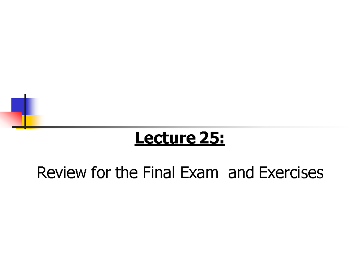 Soen384 - F15 - L25 - Review - Final - SOEN 384 Management, Measurement ...