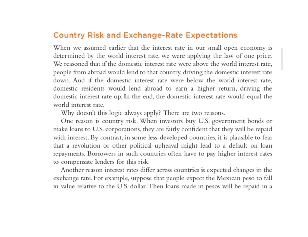 Country Risk and Exchange-Rate Expectations - MACRO ECONOMICS - Studocu