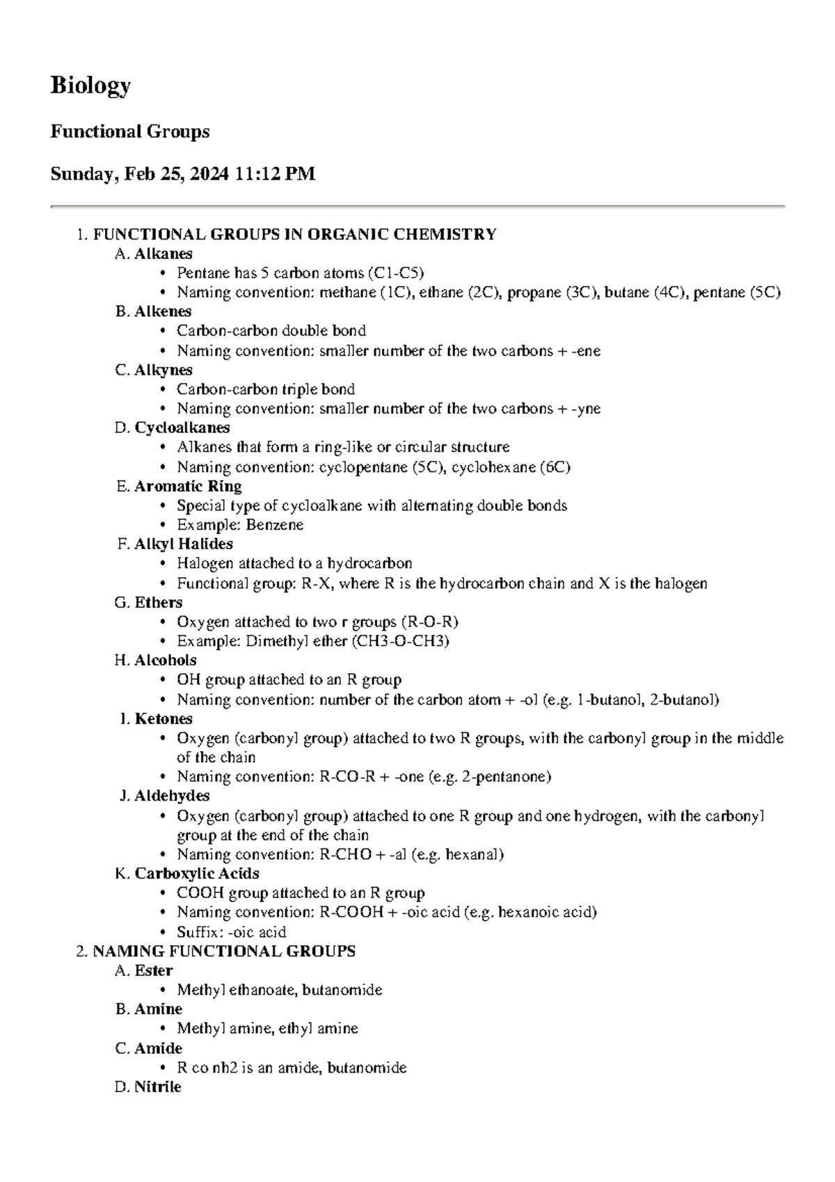 S Functional Groups In Organic Chemistry Biology Functional Groups