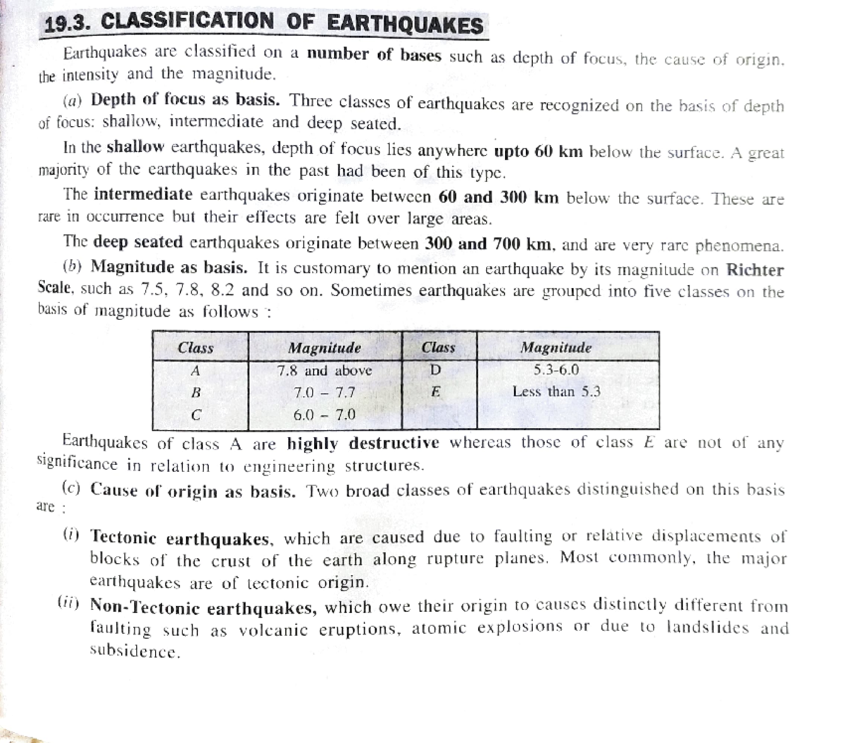 Classification OF Earth Quakes - 19. CLASSIFICATION OF EARTHQUAKES ...