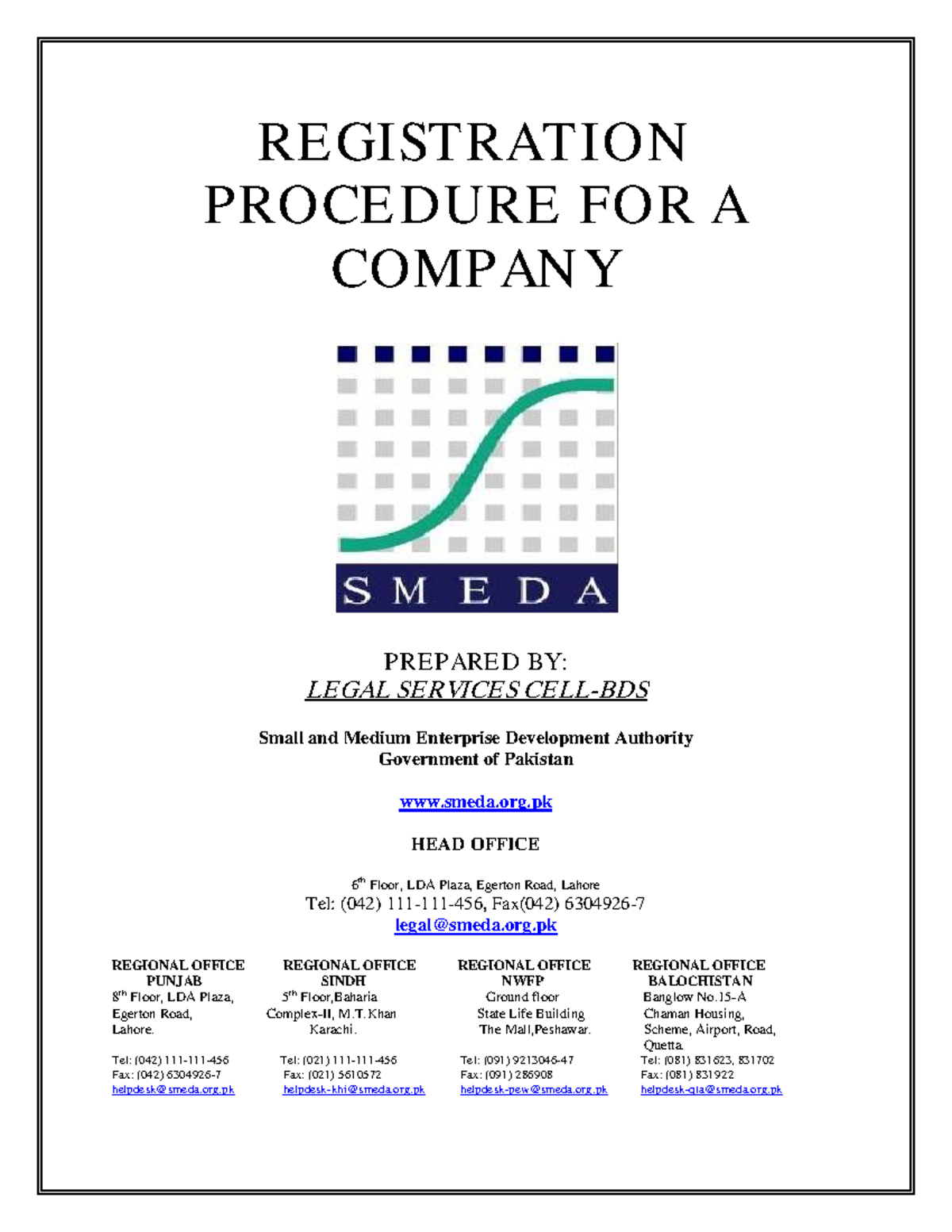 Smeda Company Registration Process - RE GISTRATION PROCE DURE F OR A ...