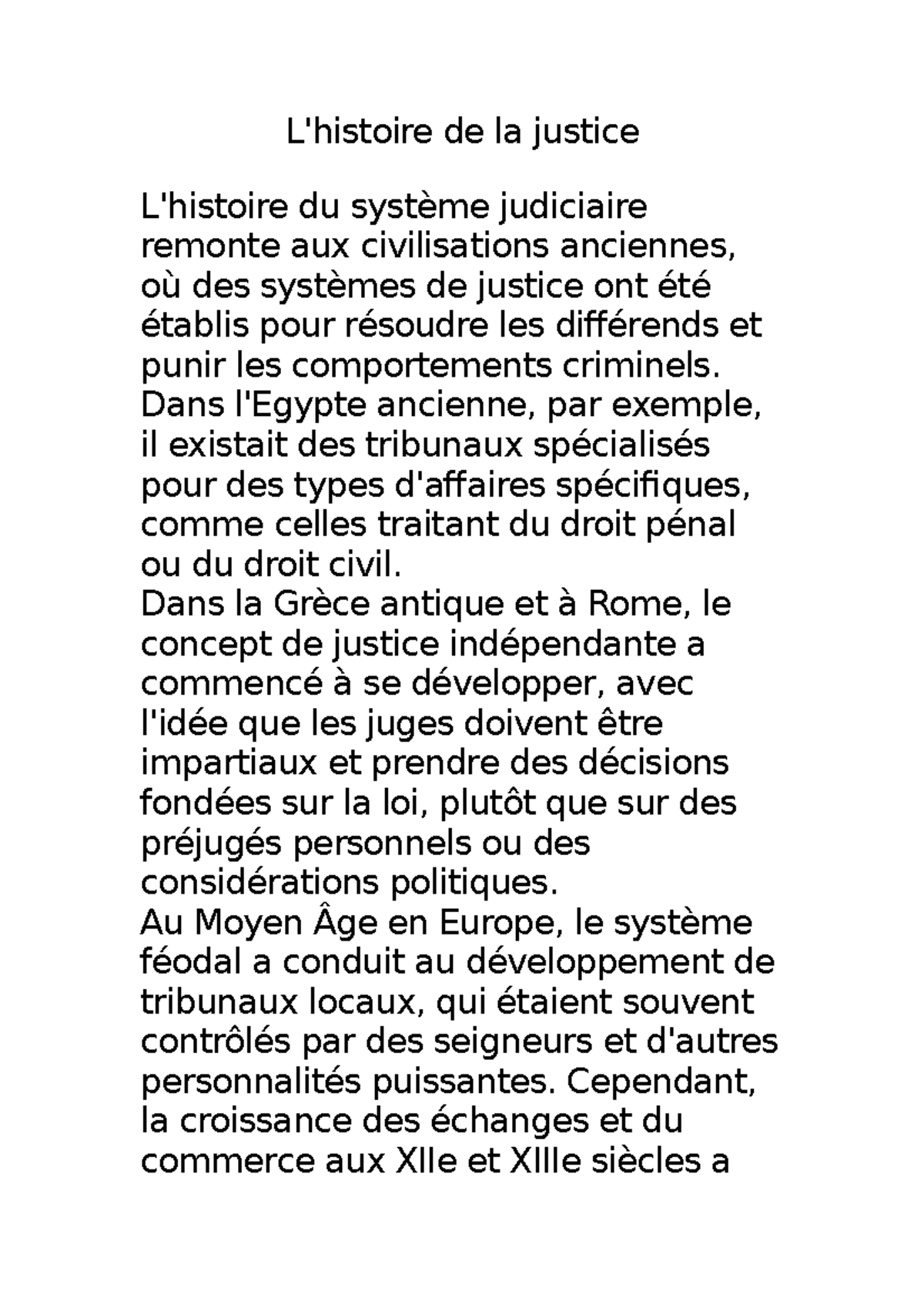 History of judiciary 5 - L'histoire de la justice L'histoire du système ...
