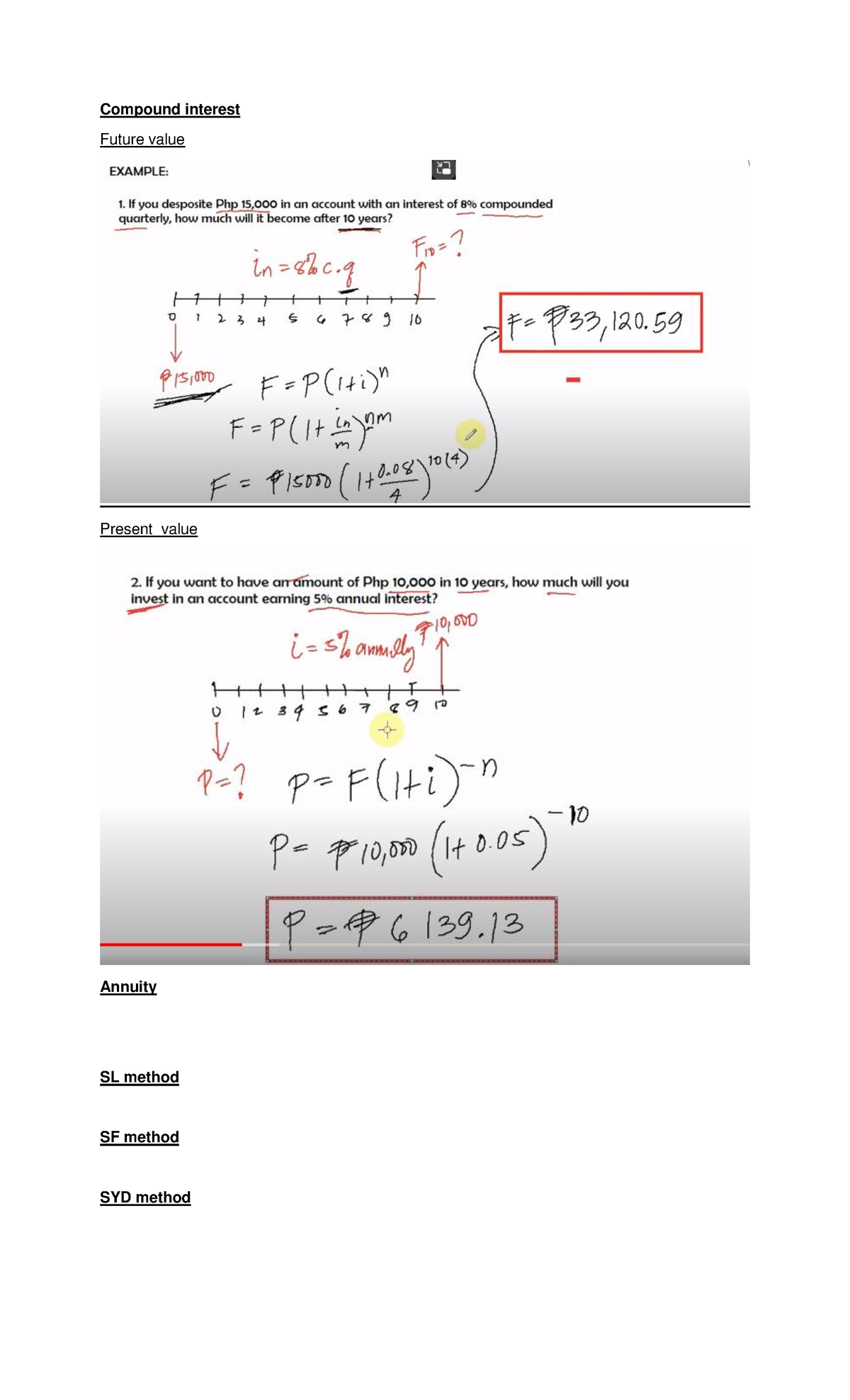 Engineering economics notes - Compound interest Future value Present ...
