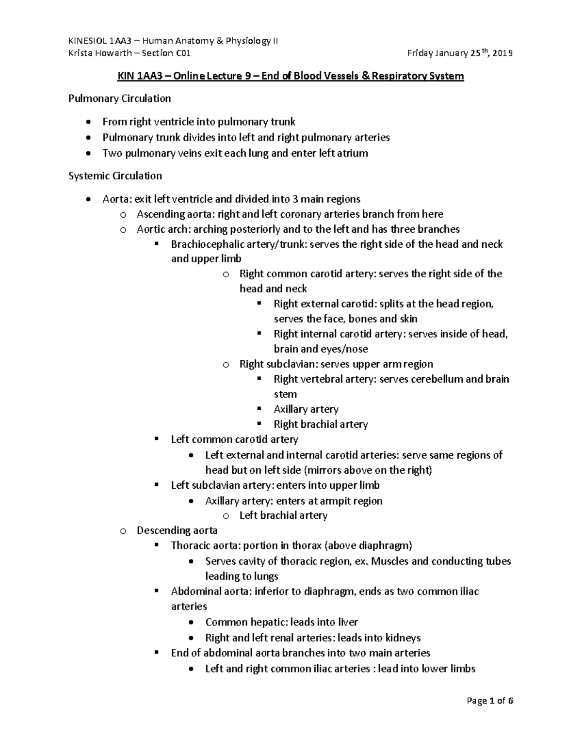 KIN 1AA3 - Online Lecture 9 - Krista Howarth – Section C01 Friday ...