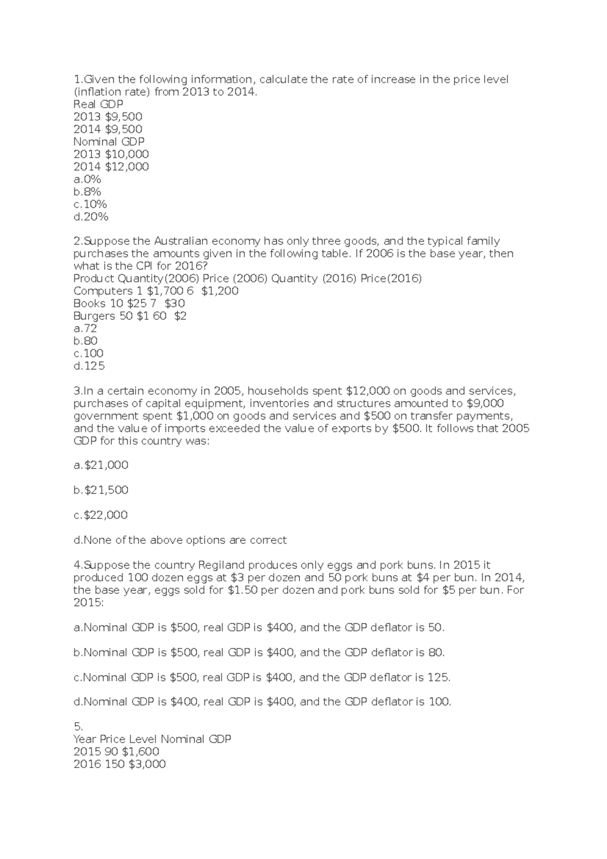Tut multiplie Choice questions - 1 the following information, calculate ...