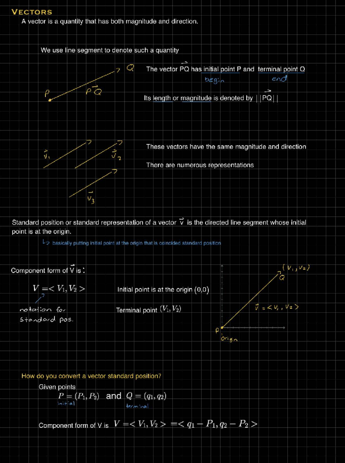 1 - Vectors Note and equations - VECTORS A vector is a quantity that ...