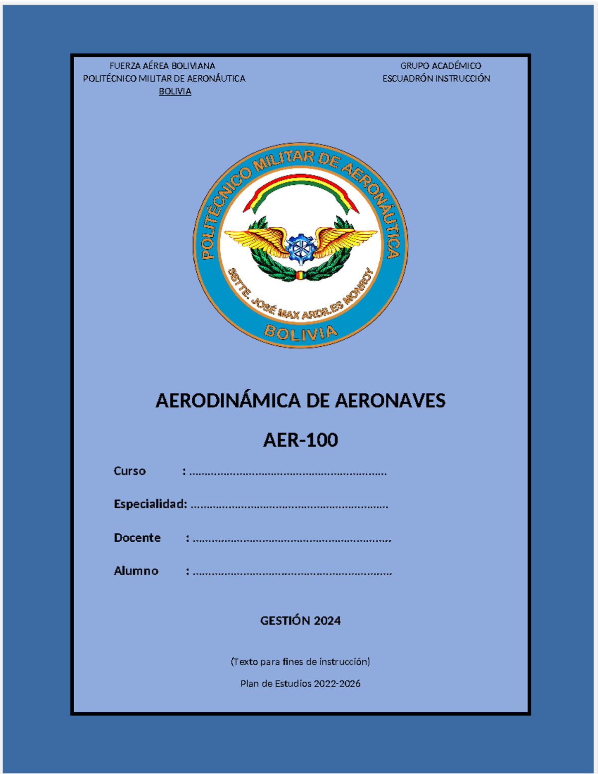 AER-100 Aerodinamica - AERODIMANICA - FUERZA AÉREA BOLIVIANA GRUPO ...