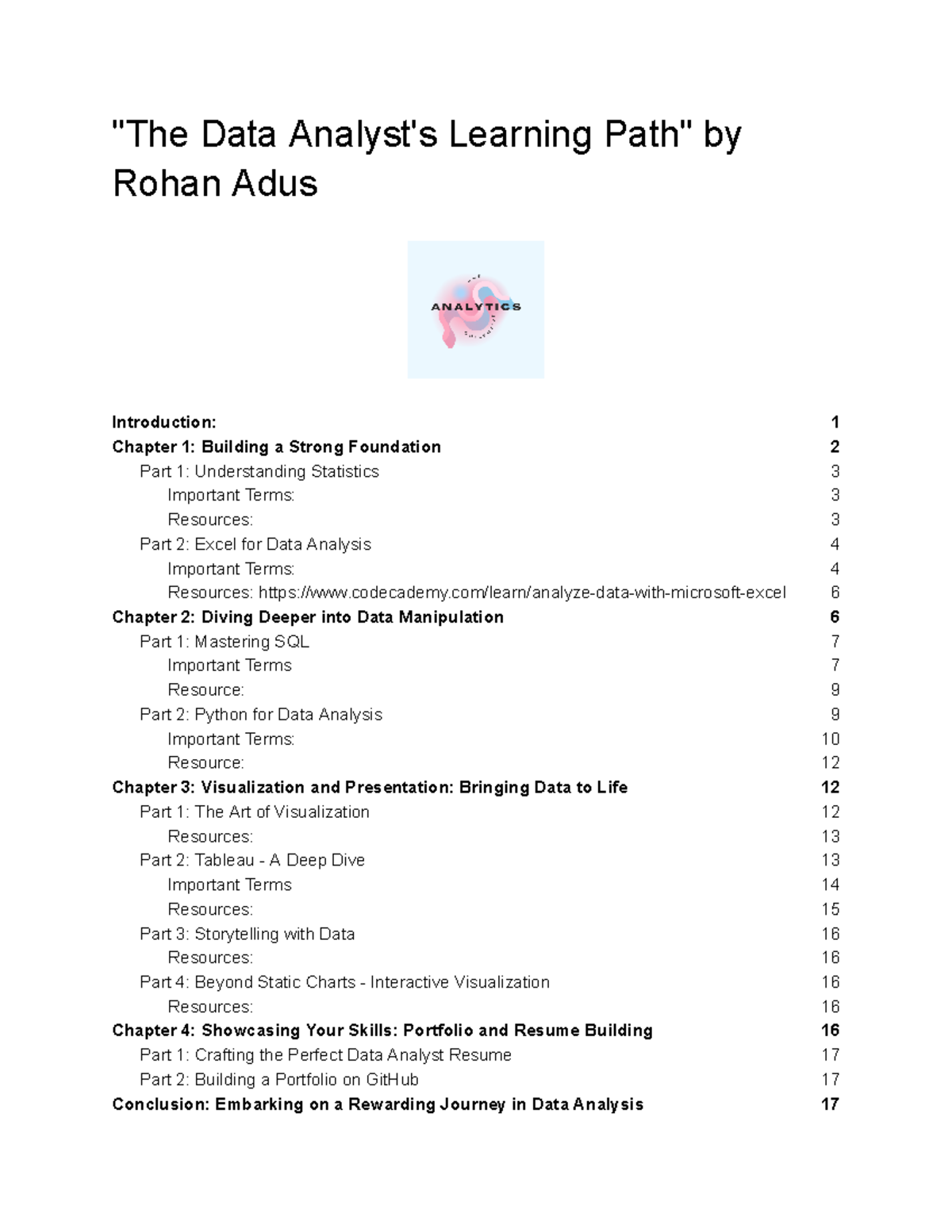 Free Data Analyst Roadmap with resources - "The Data Analyst's Learning ...