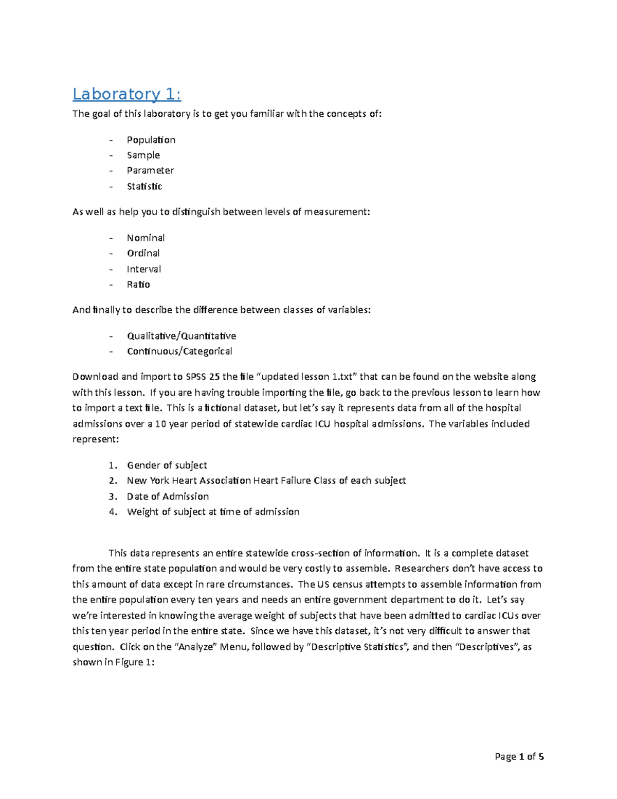 HSS2381 - Laboratory 1 - Laboratory 1: The goal of this laboratory is ...
