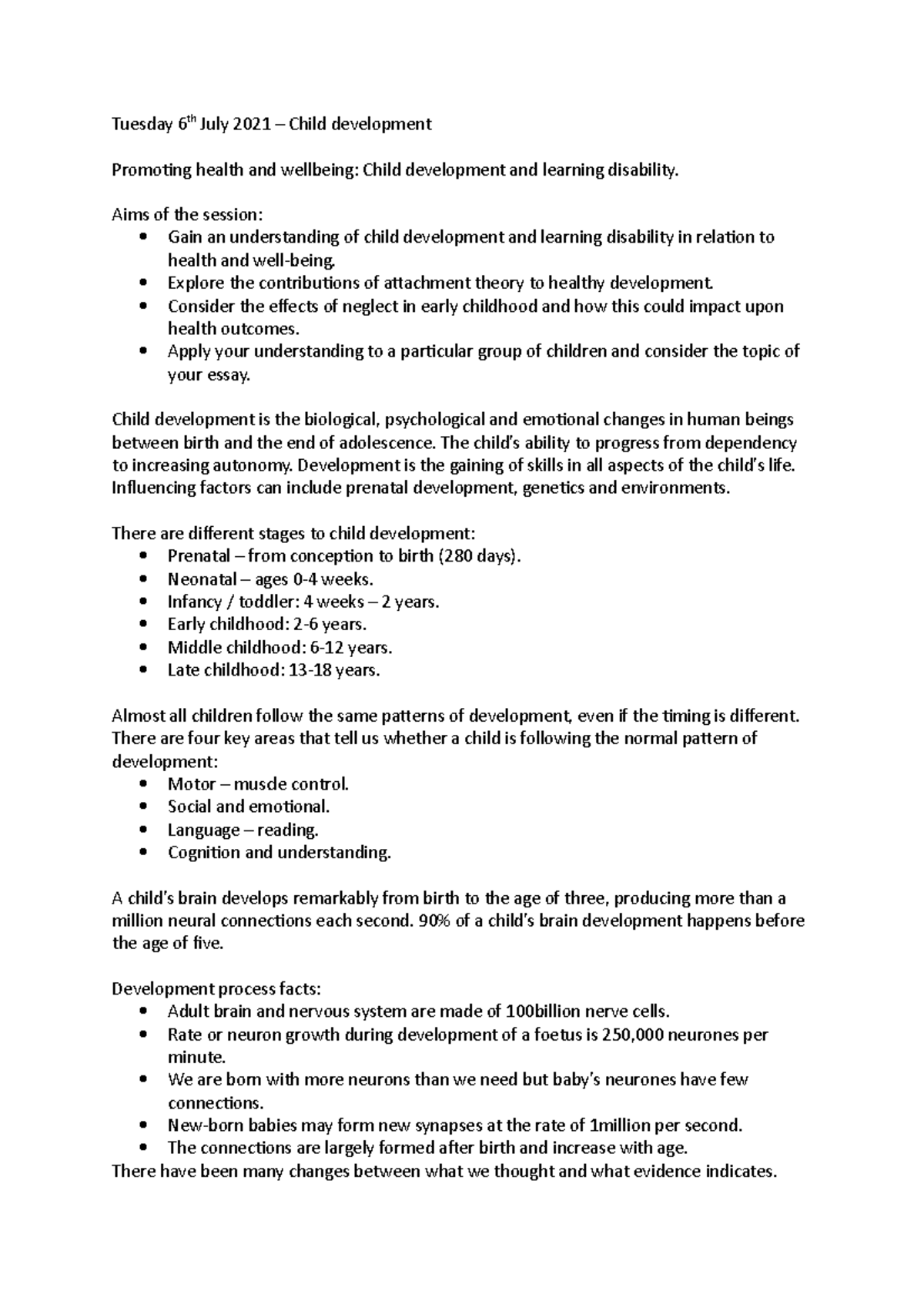 06.07.21 - Child development - Tuesday 6th July 2021 – Child ...