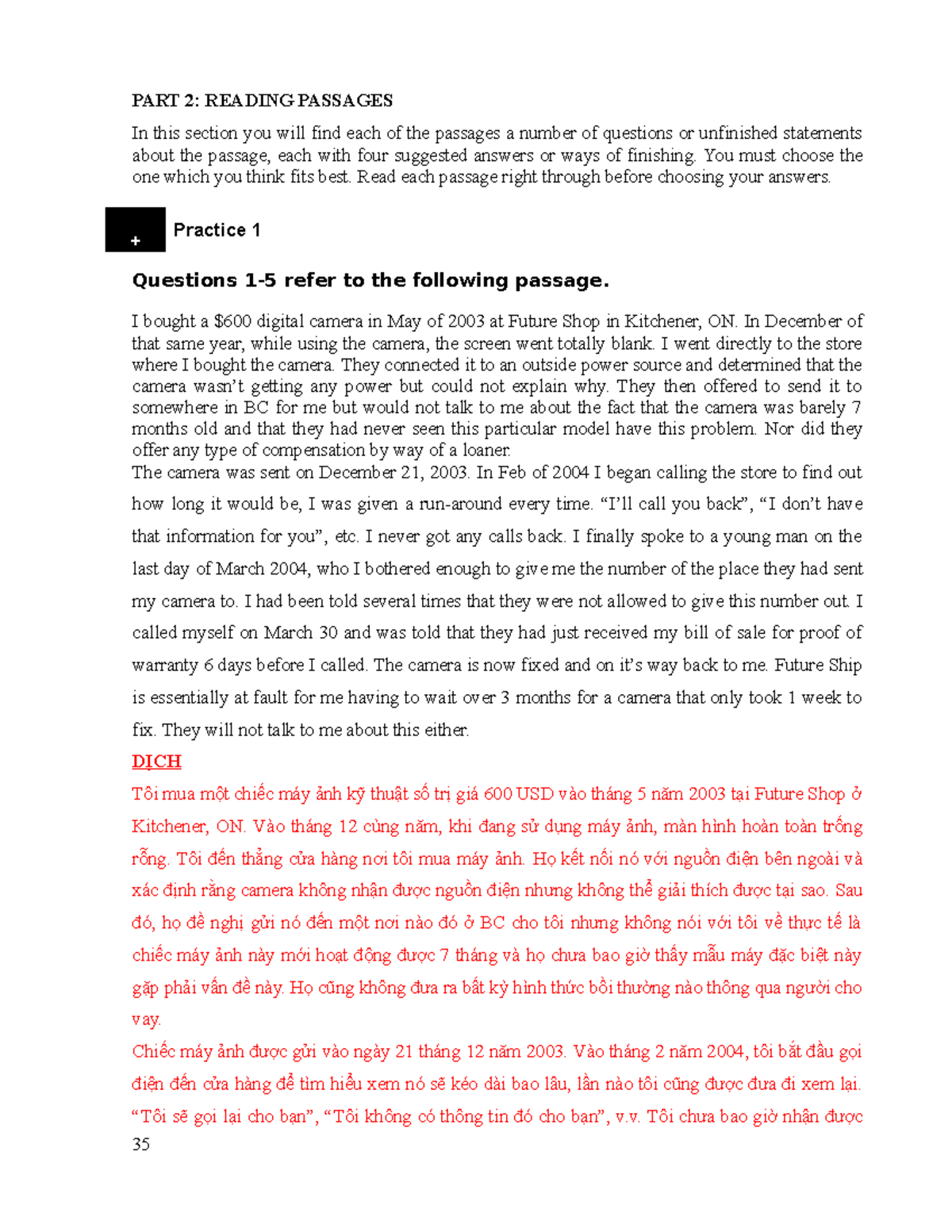04. Reading passages - ktttt - PART 2: READING PASSAGES In this section ...