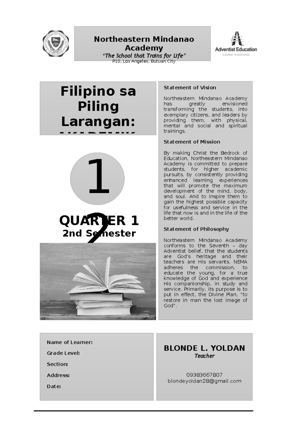 1st quarter in Pagsulat sa Filipino 12 - new - 1 2 QUARTER 1 2nd ...