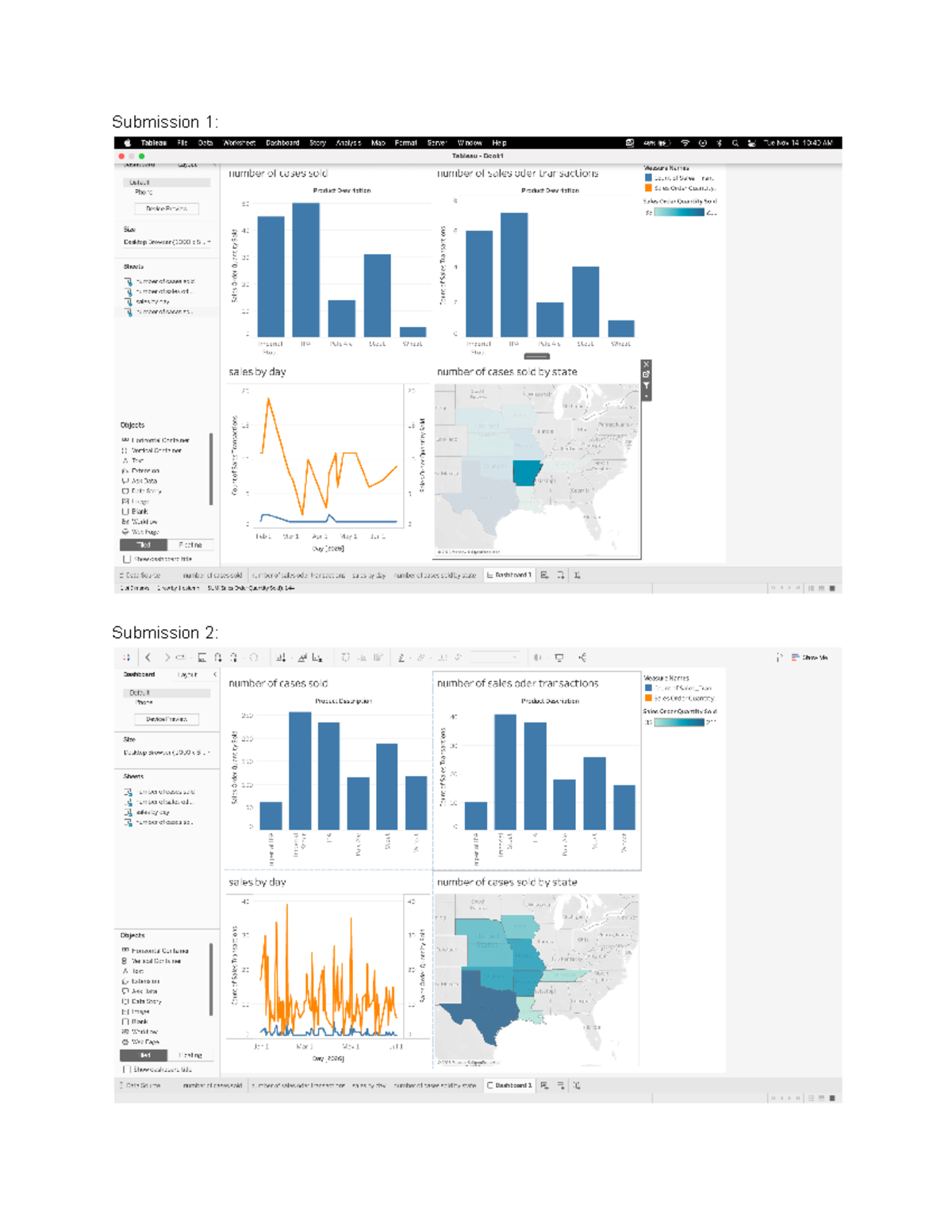 Lab 6.5 Tableau Submission - COMM 213 - Submission 1: Submission 2 ...